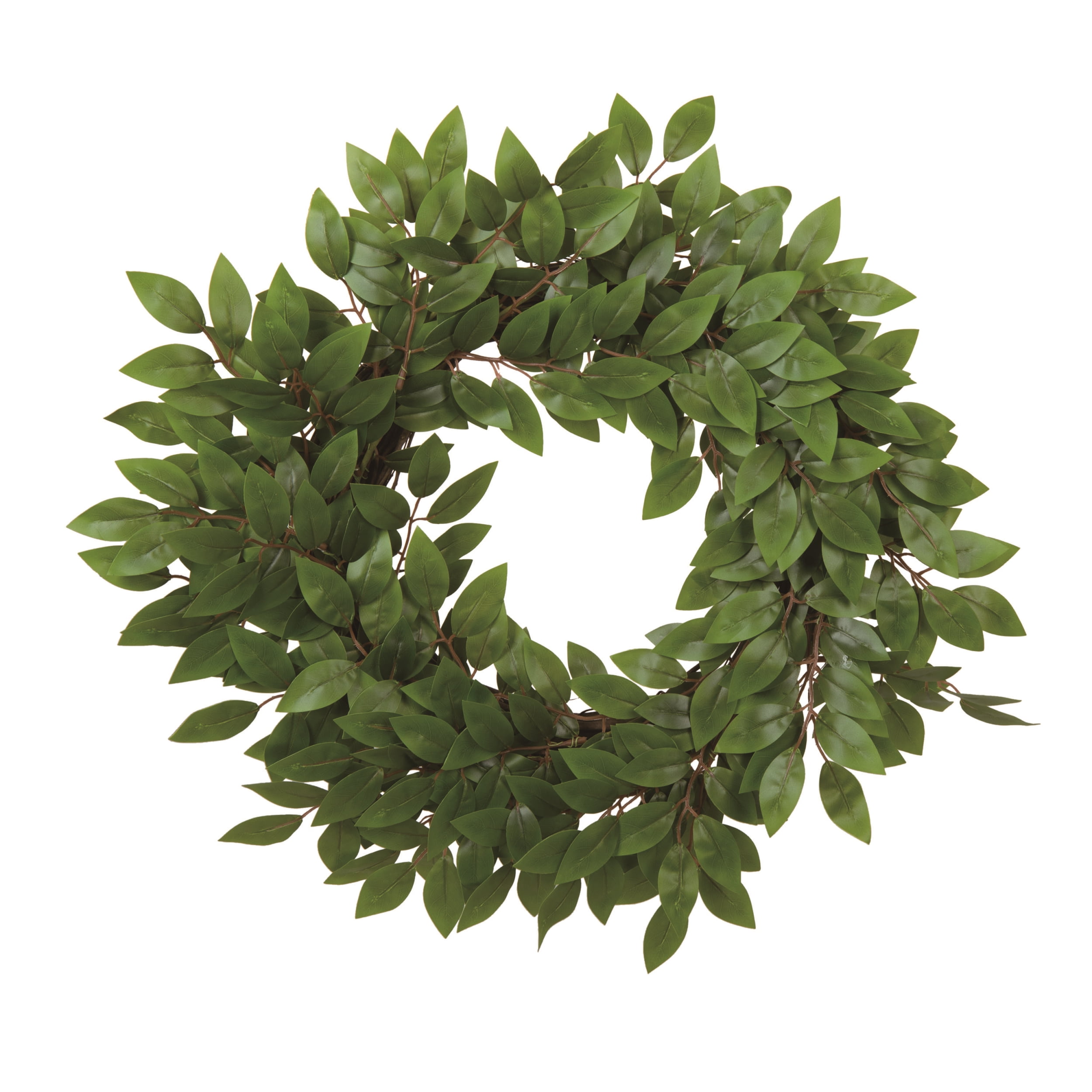 Transpac Fabric/Canvas 24" Green Spring Leafy Green Hanging Wreath ...
