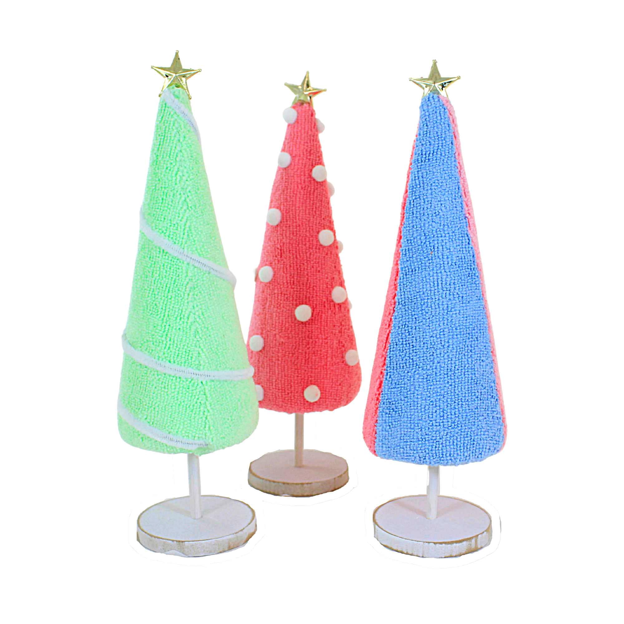 Transpac 11.00In Fabric Punch Needle Tree Set, 90% Recycled Polyester ...