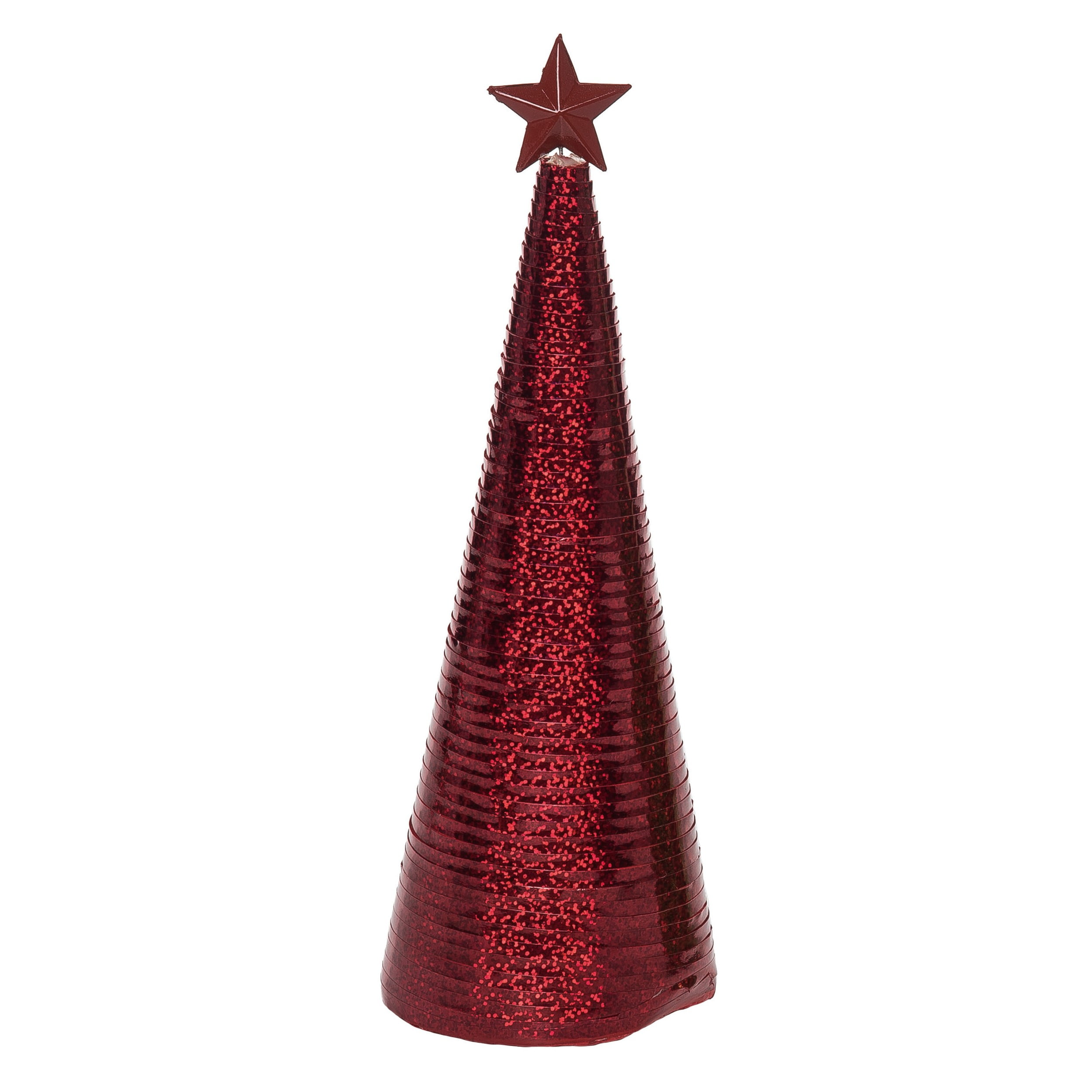 Transpac 10.8 in Red Christmas Ribbon Wrapped Tree Decor Foam ...