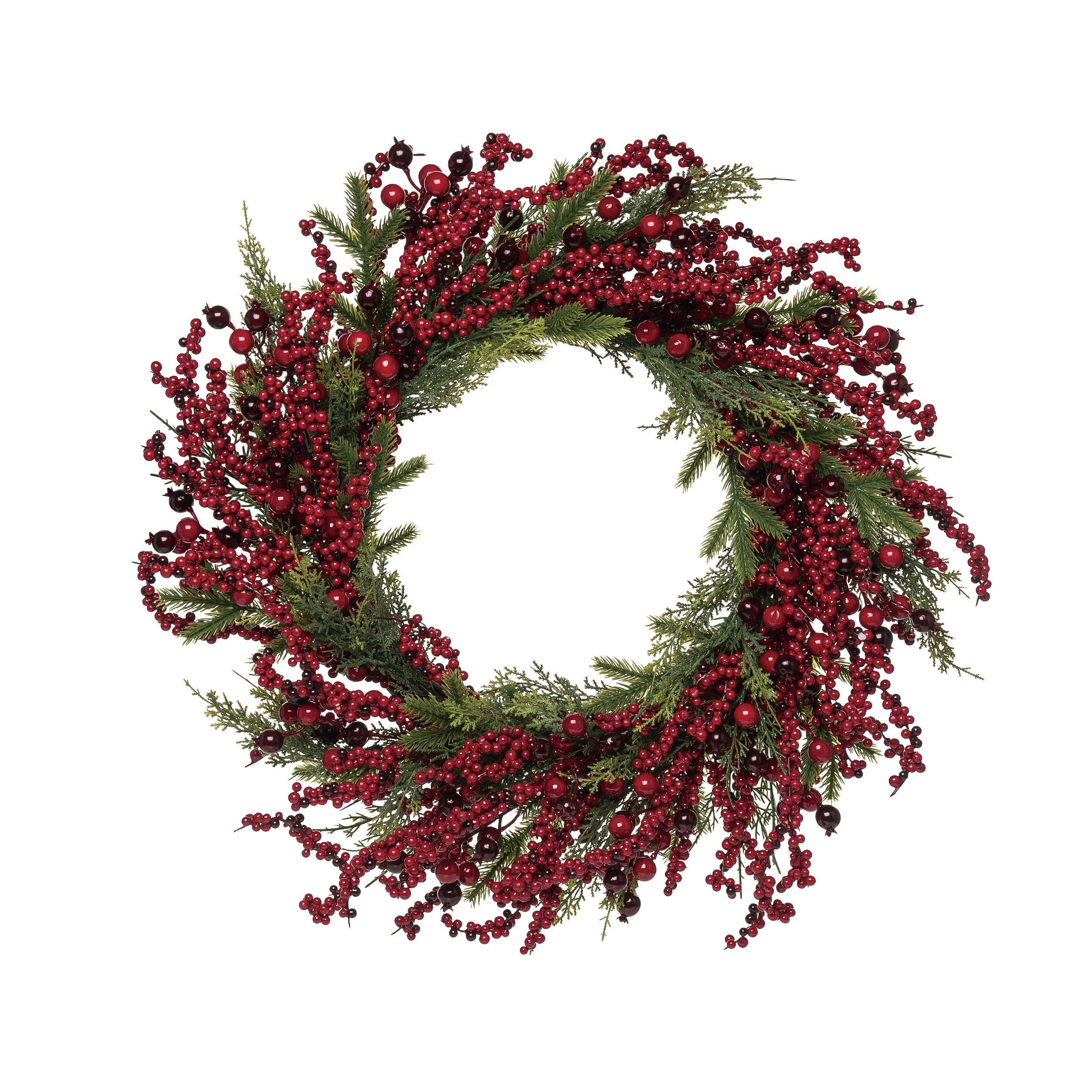 Transpac Foam 24 in. Red Christmas Berry Wreath - Walmart.com