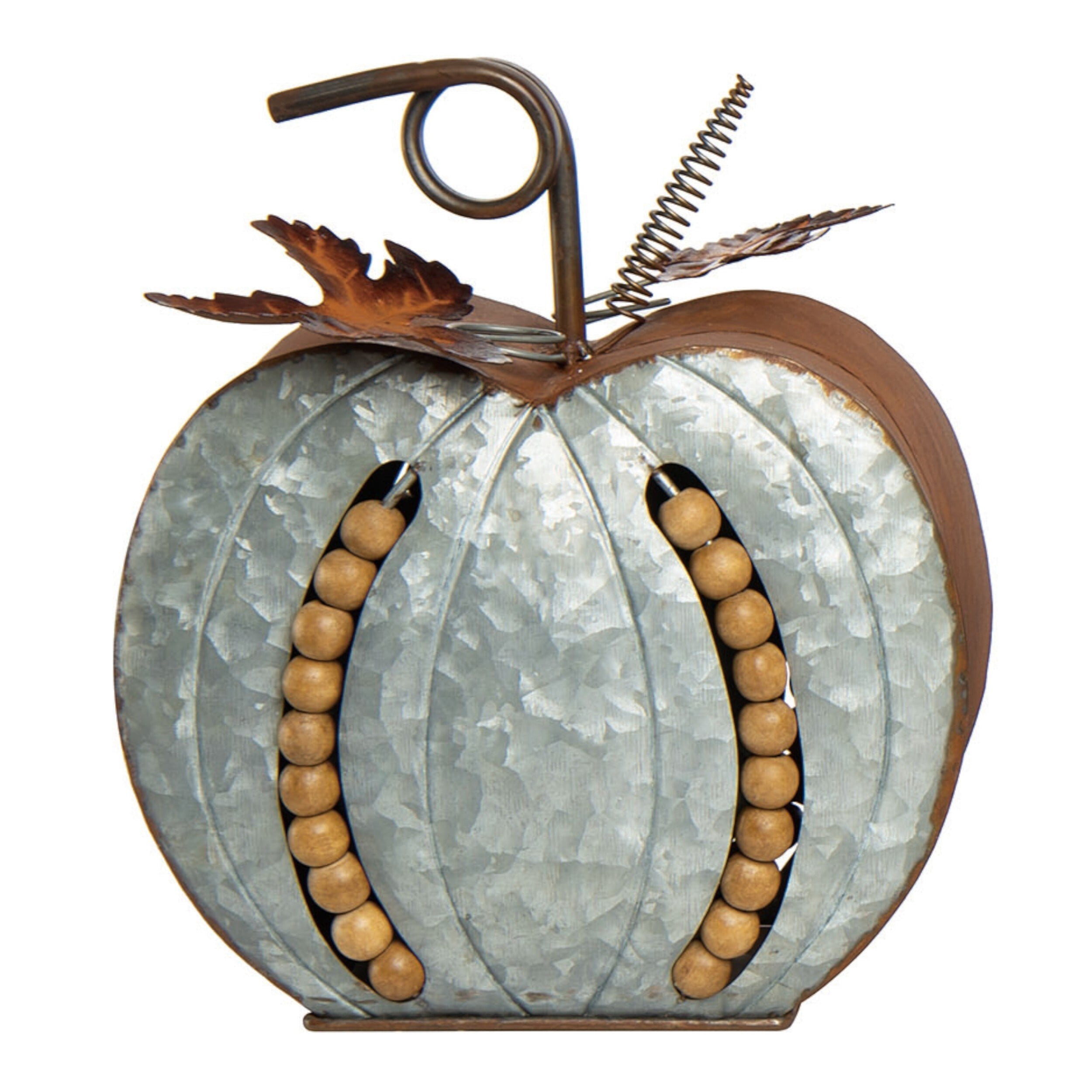 Transpac Metal 12 in. Grey Harvest Beaded Pumpkin - Walmart.com