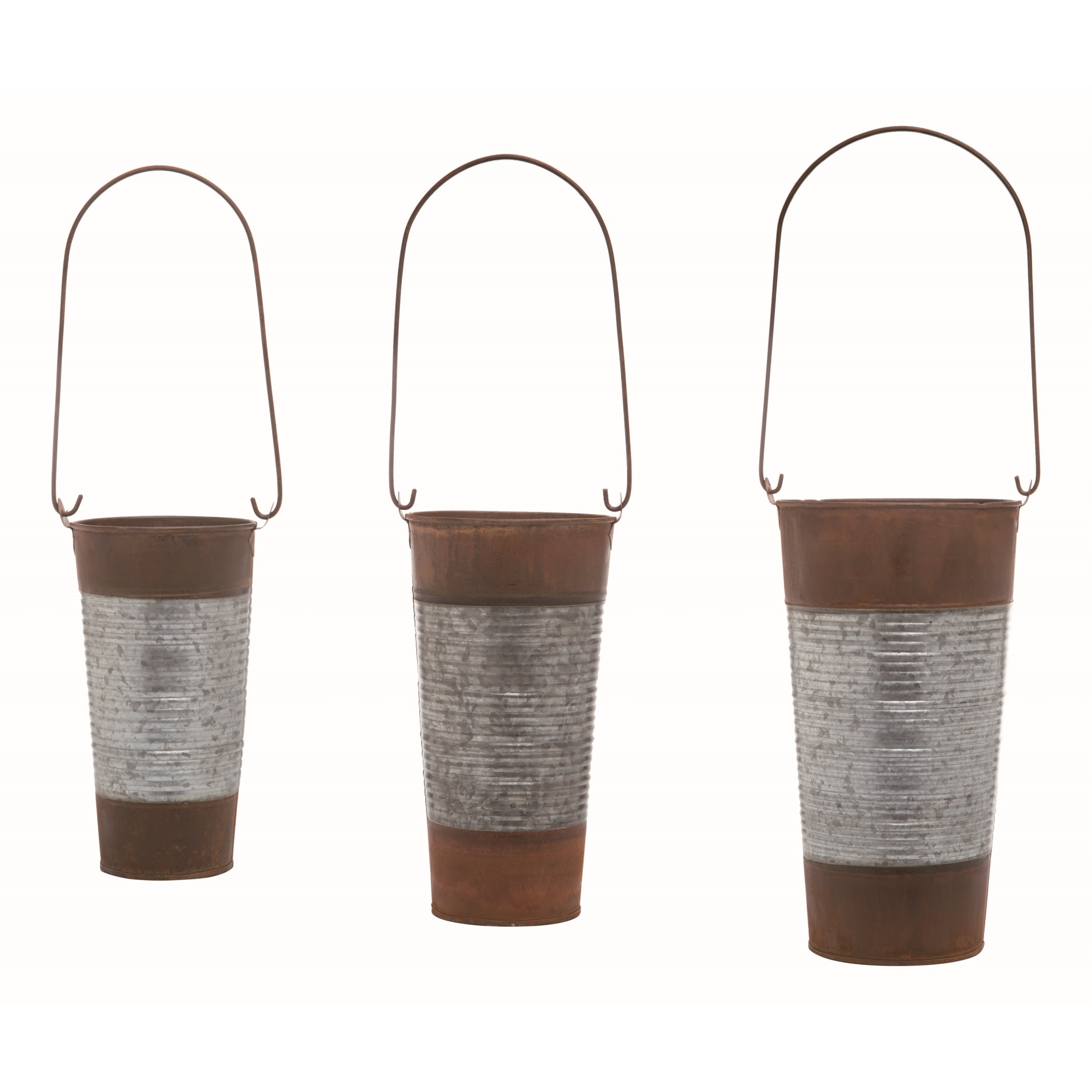 Transpac Metal 13 in. Multicolor Spring Corrugated Tapered Nested ...