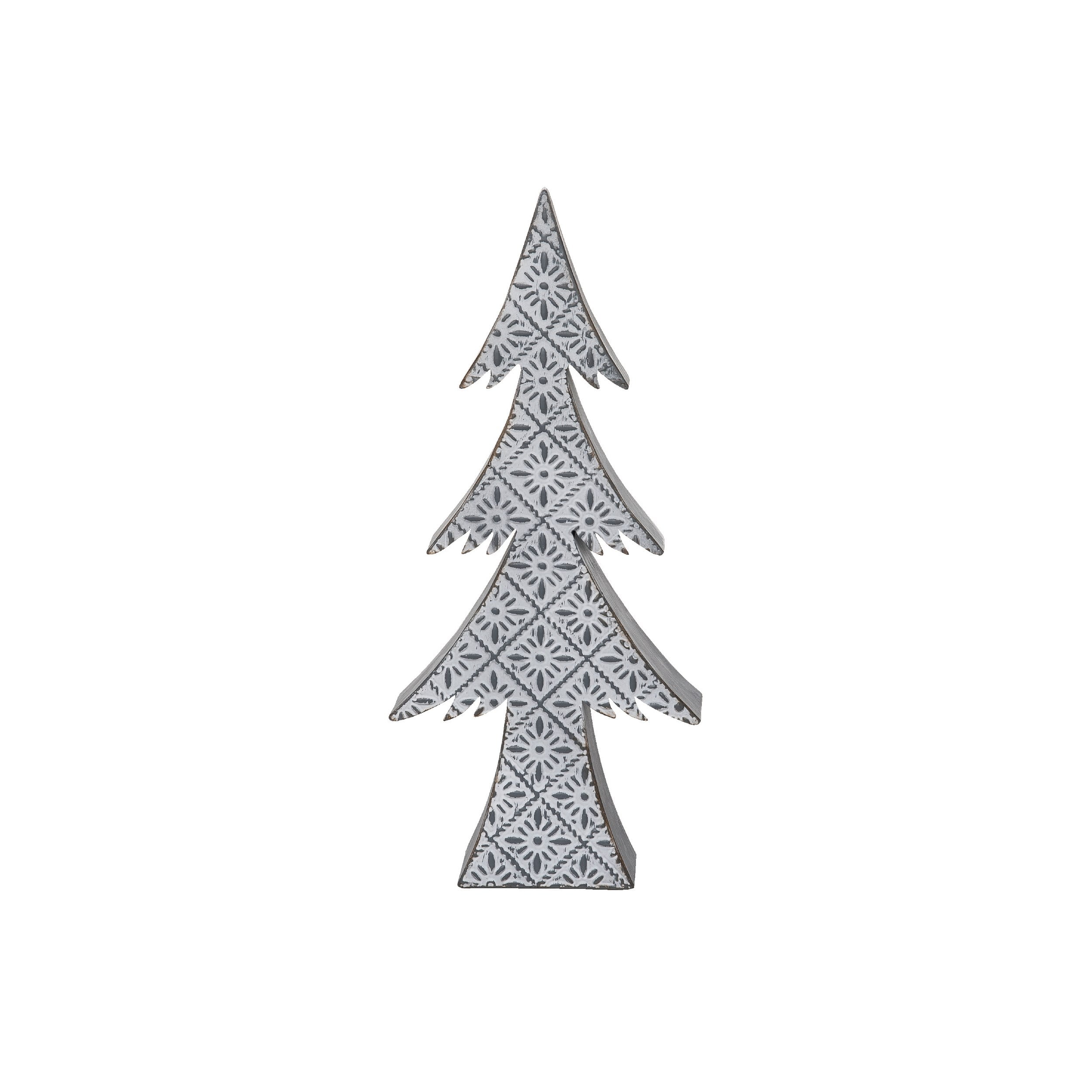 Transpac 16.25 in White Christmas Punch Tree Decorative Metal Holiday ...