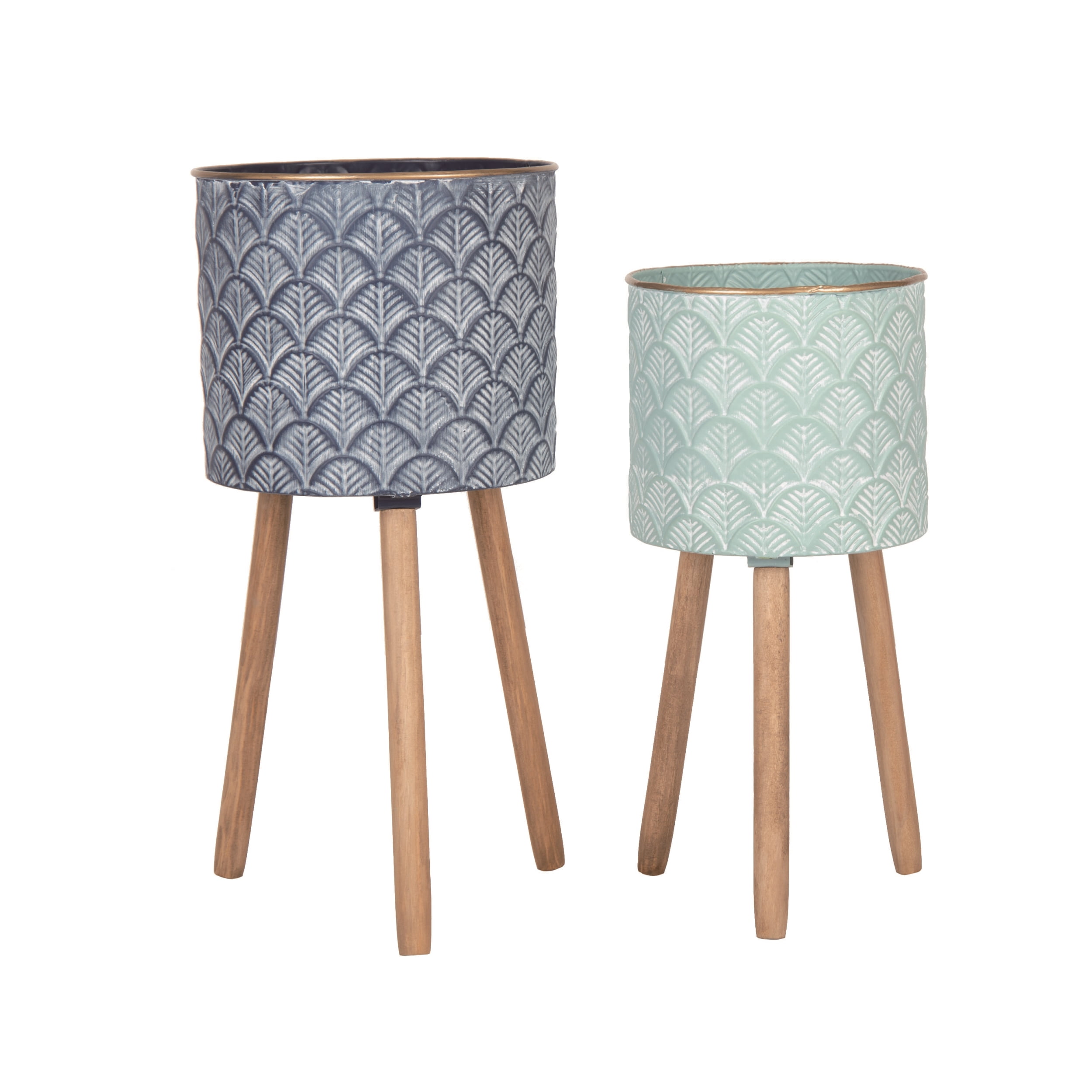 Transpac Metal 20.9 Inch Multicolor Spring Mermaid Planter Stands Set ...