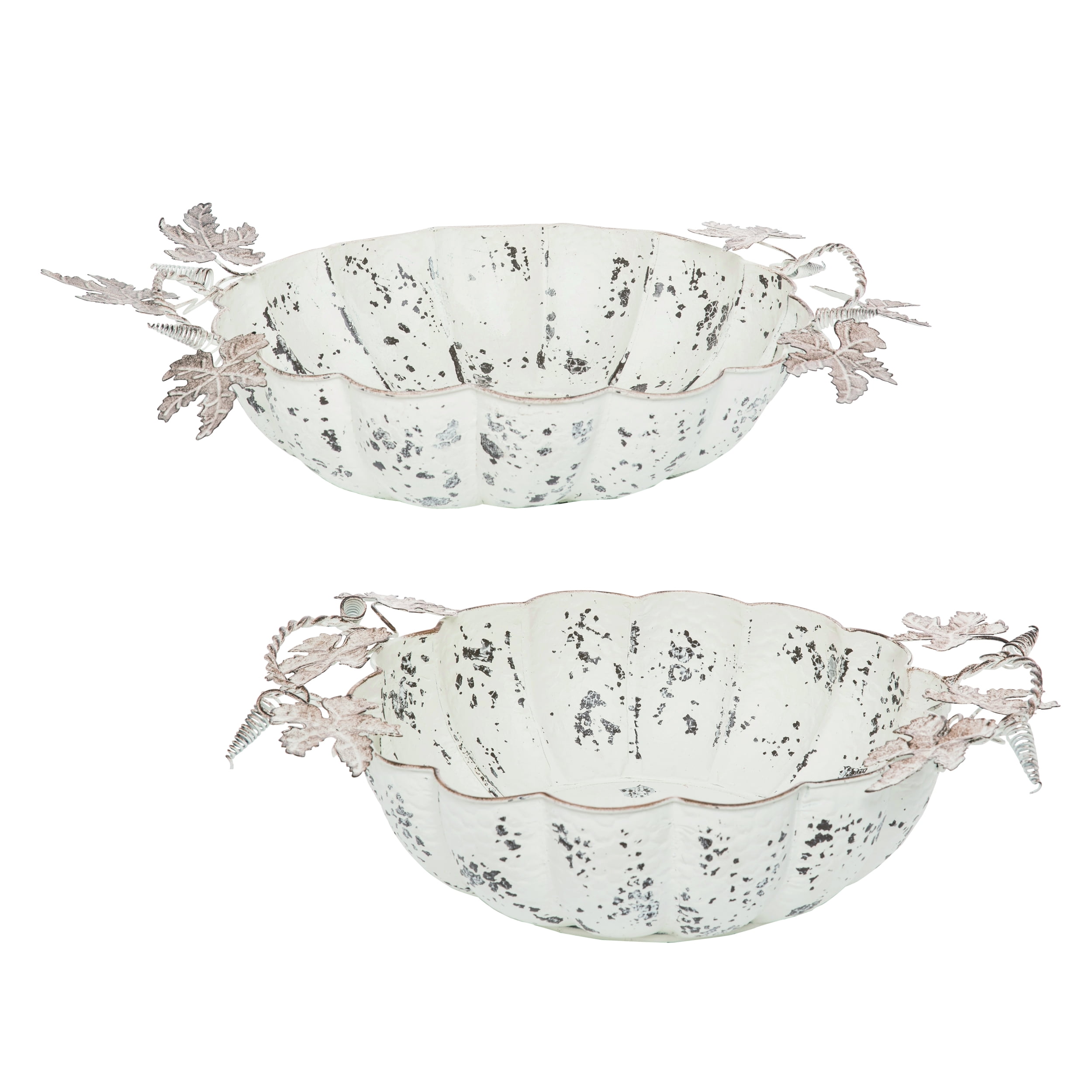 Transpac 21.75 in White Harvest Rustic Pumpkin Tray Set of 2 for Fall ...