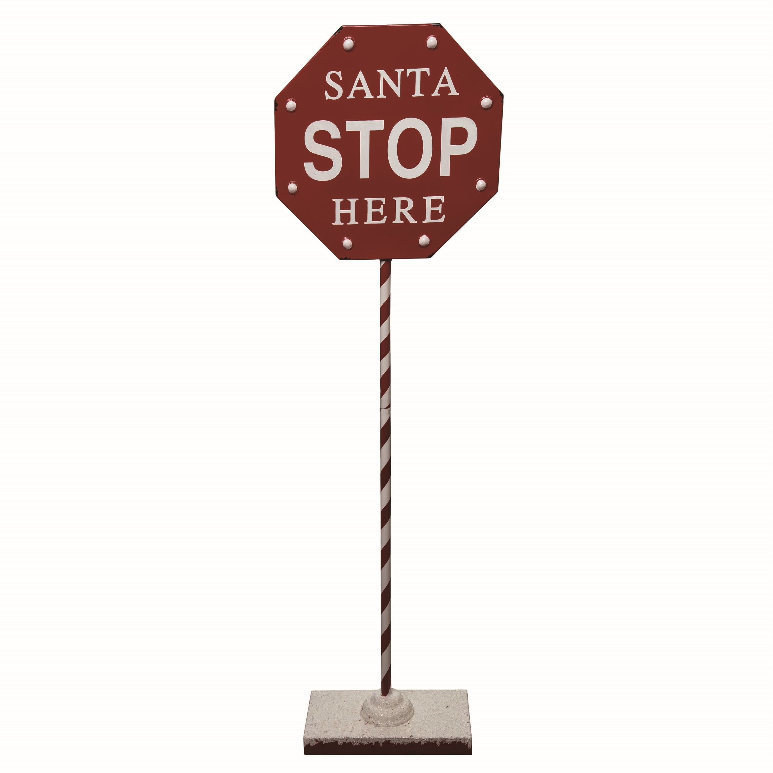 Transpac 43.25 in Red Metal Christmas Santa Stop Sign Porch Decor ...