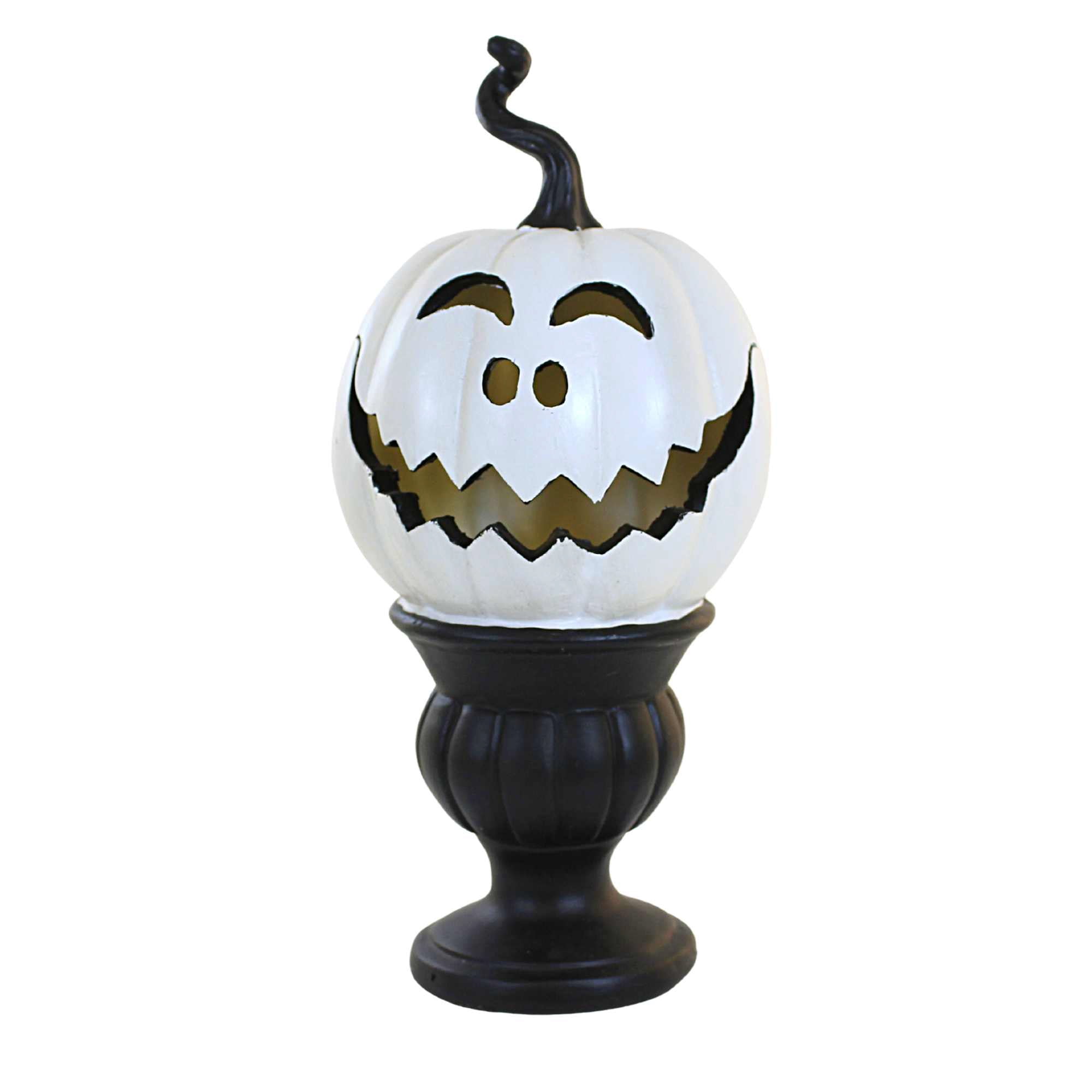 Transpac Pedestal Pumpkin - One Lighted Figurine 10.75 Inch, Polyresin ...