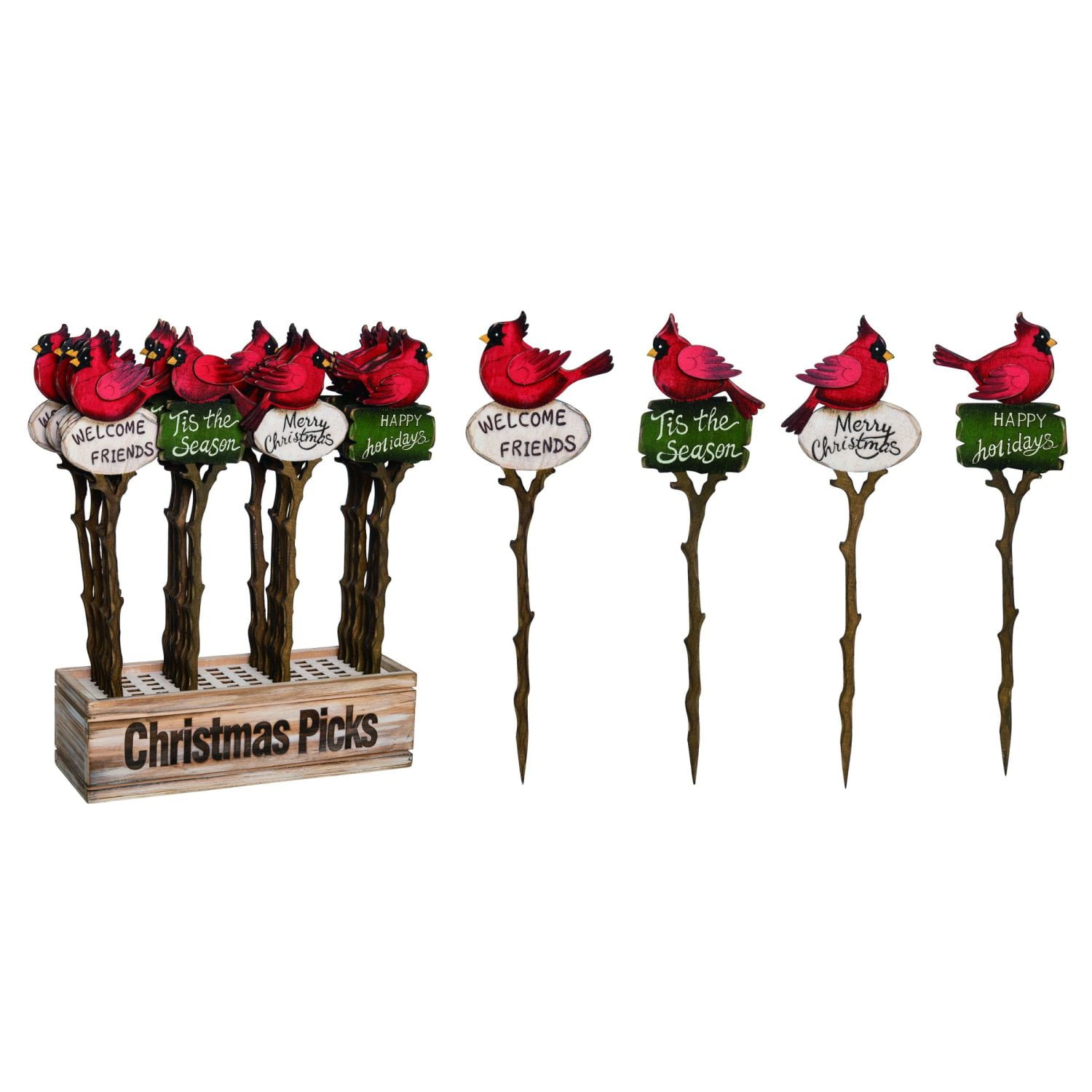 Transpac Plywood Cardinal Pick In Display Set Of 24 - Walmart.com