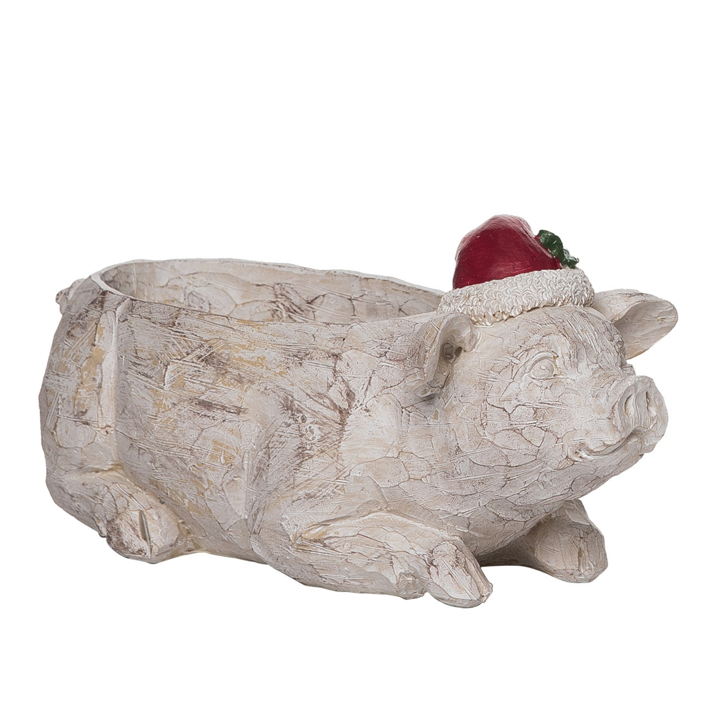 Transpac Resin 10.5 in. Cream Christmas Pig/Cow Container - Walmart.com