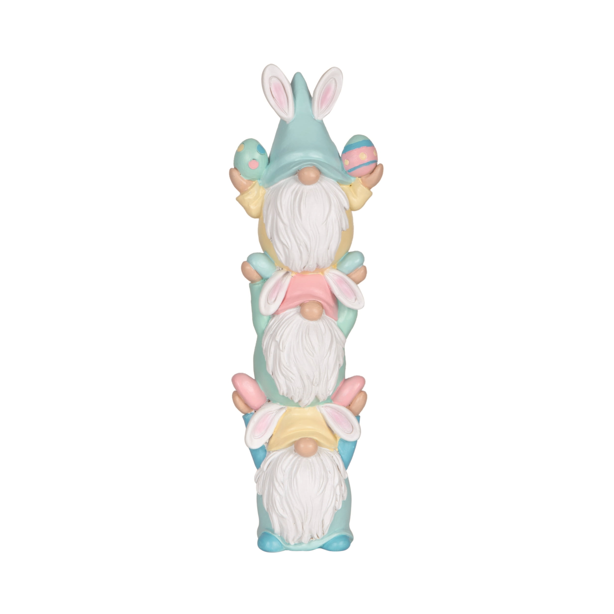 Transpac 10 Inch White Easter Stacked Gnome Decor Resin Decorative ...