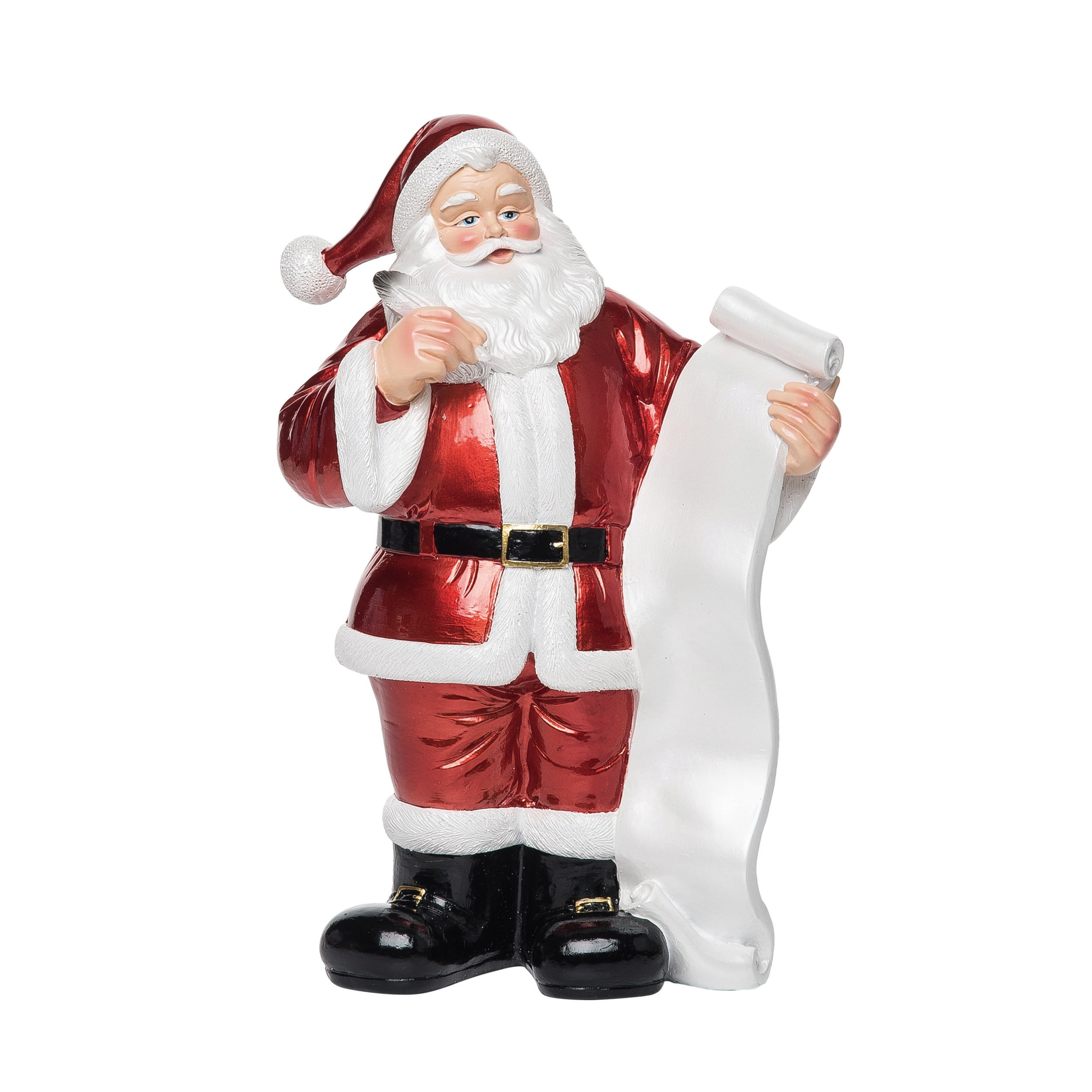 Transpac Resin 12.8 in. Multicolored Christmas Shiny Classic Santa ...