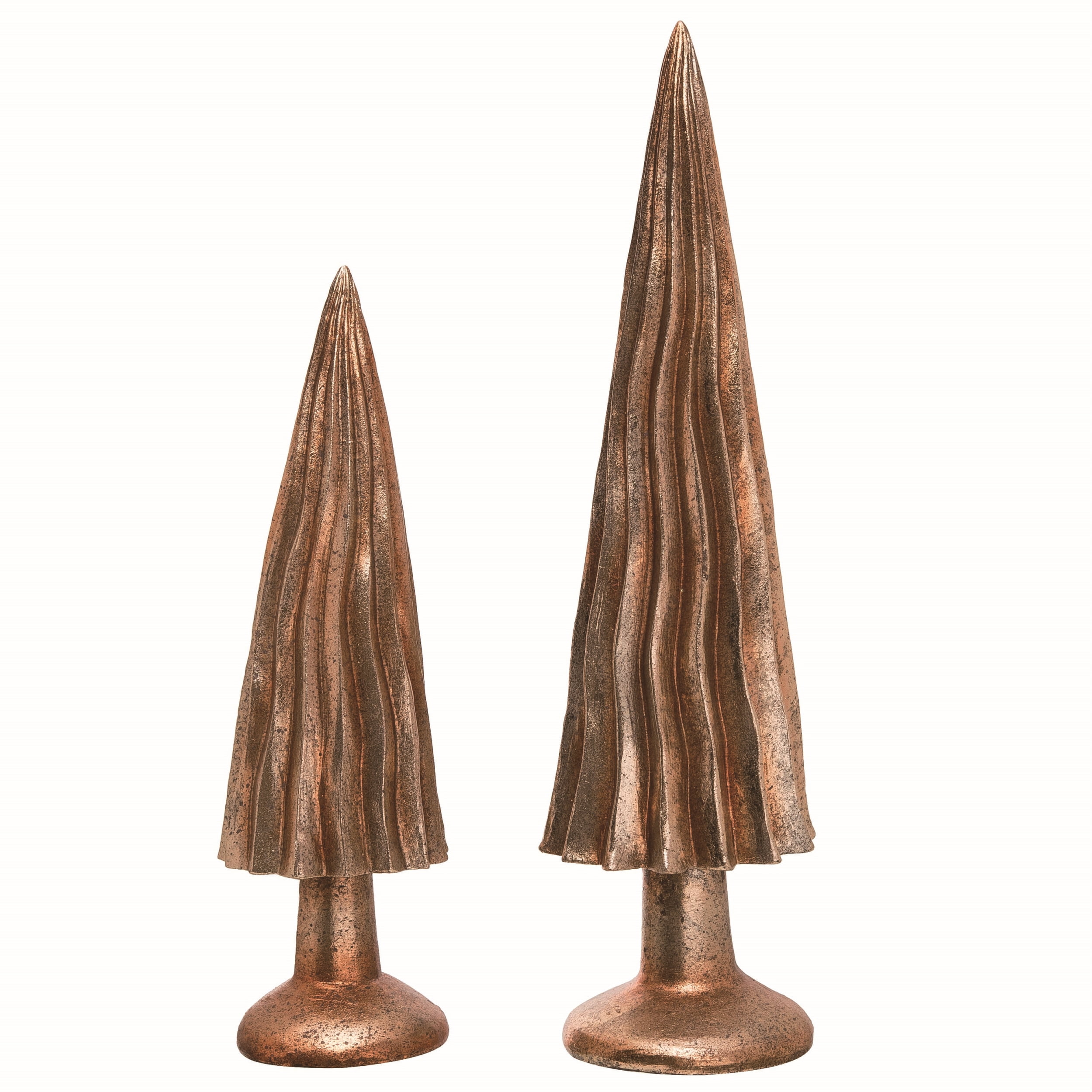 Transpac Resin 16.5 in. Bronze Christmas Elegant Copper Trees Set of 2 ...