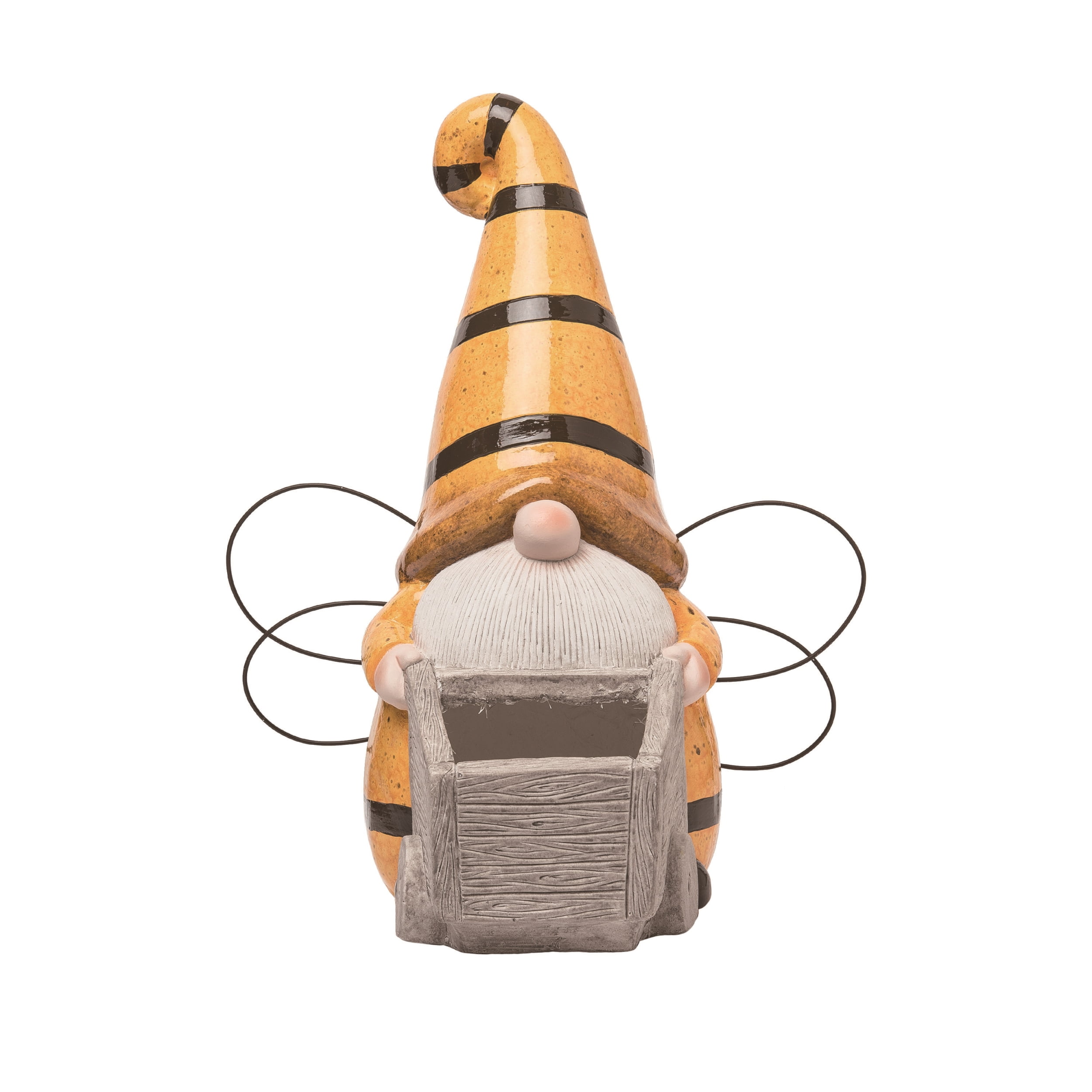 Transpac 18 Inch Multicolor Spring Bee Gnome Wheelbarrow Planter Made ...