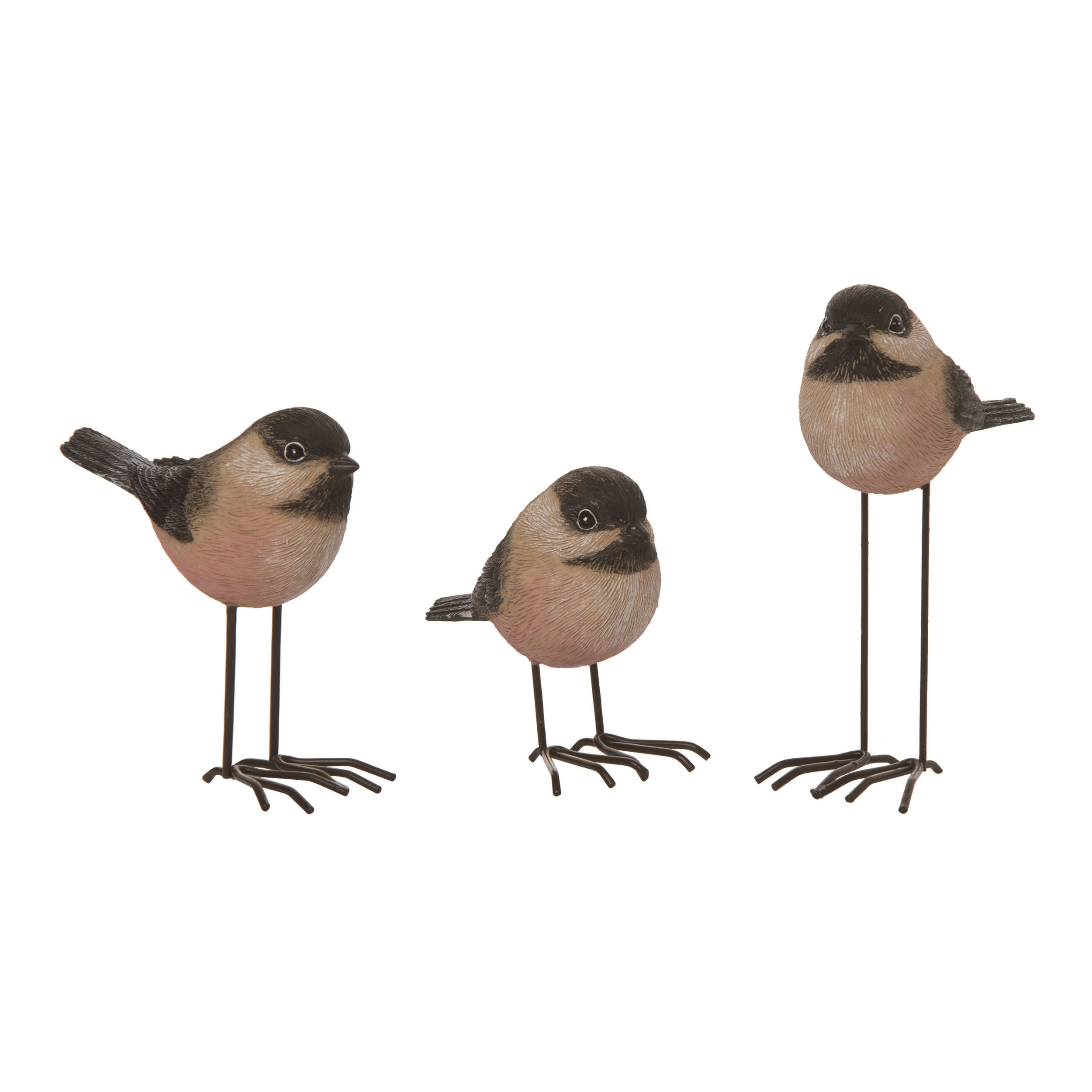 Transpac Resin 6.25" Brown Spring Tall Chickadee Birds Set of 3 ...