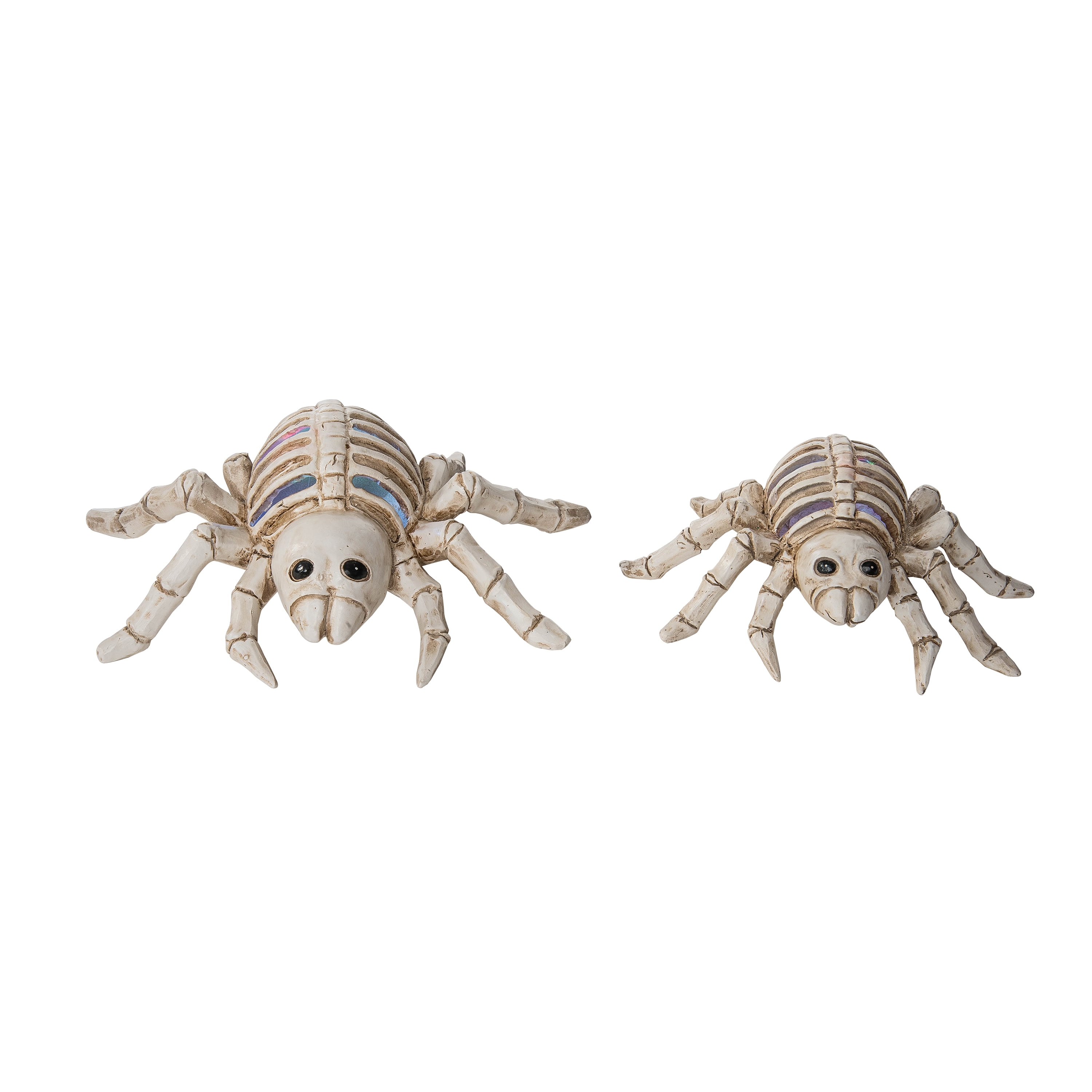 Transpac Resin 7.25 in. Off-White Halloween Skeleton Spiders Set of 2 ...