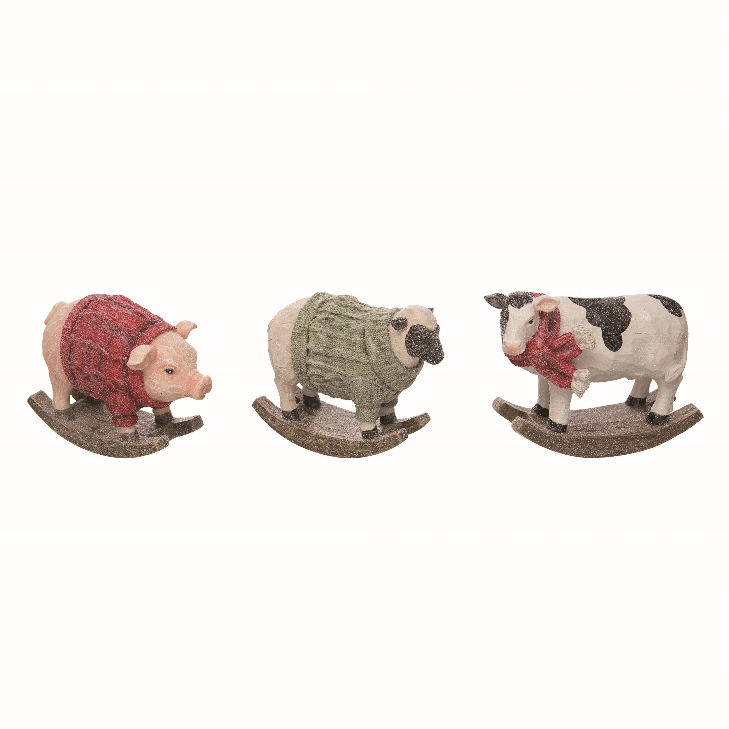 Transpac Resin Multicolor Christmas Farm Figurines Set of 3 - Walmart.com