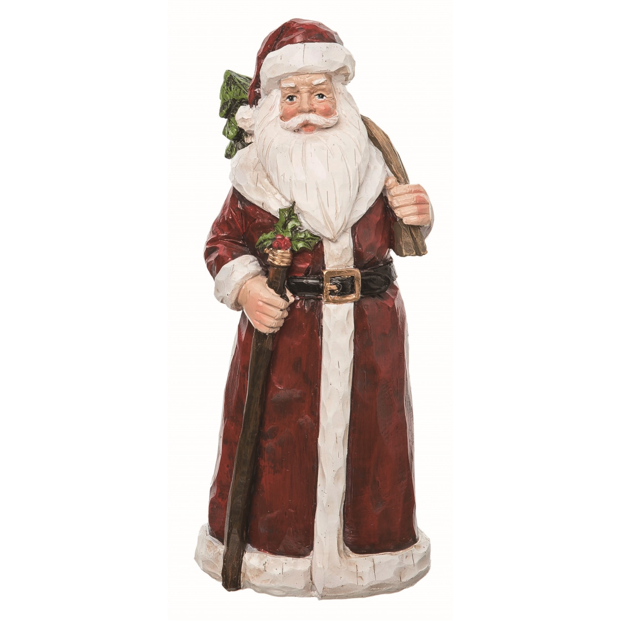 Transpac Resin Multicolored Christmas Carved Santa Figurine - Walmart.com