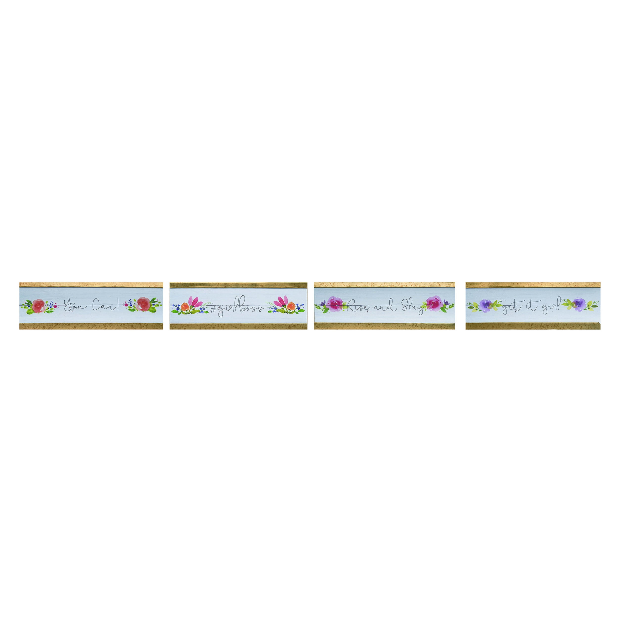 Transpac Set of 4 Metal Table Signs Spring Home Decor Wall Panels Iron ...