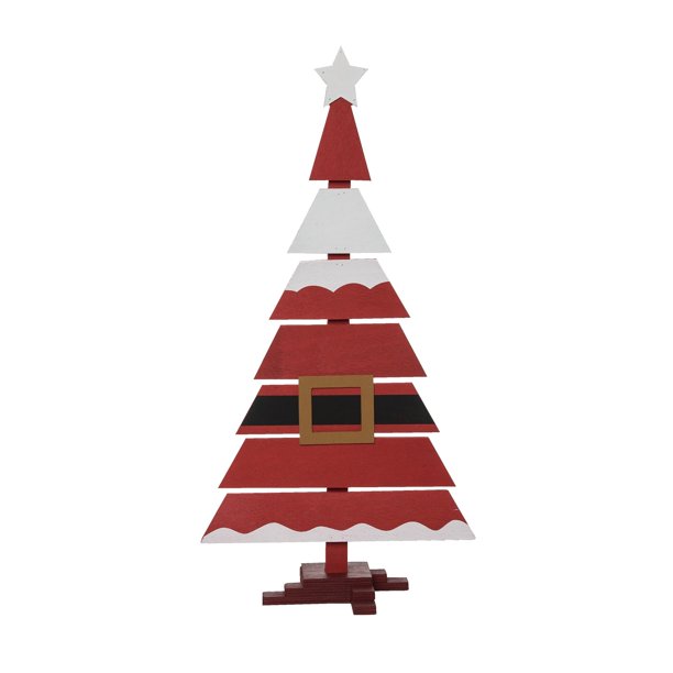 Transpac Wood 30 in. Red Christmas Outdoor Tree Decor - Walmart ...