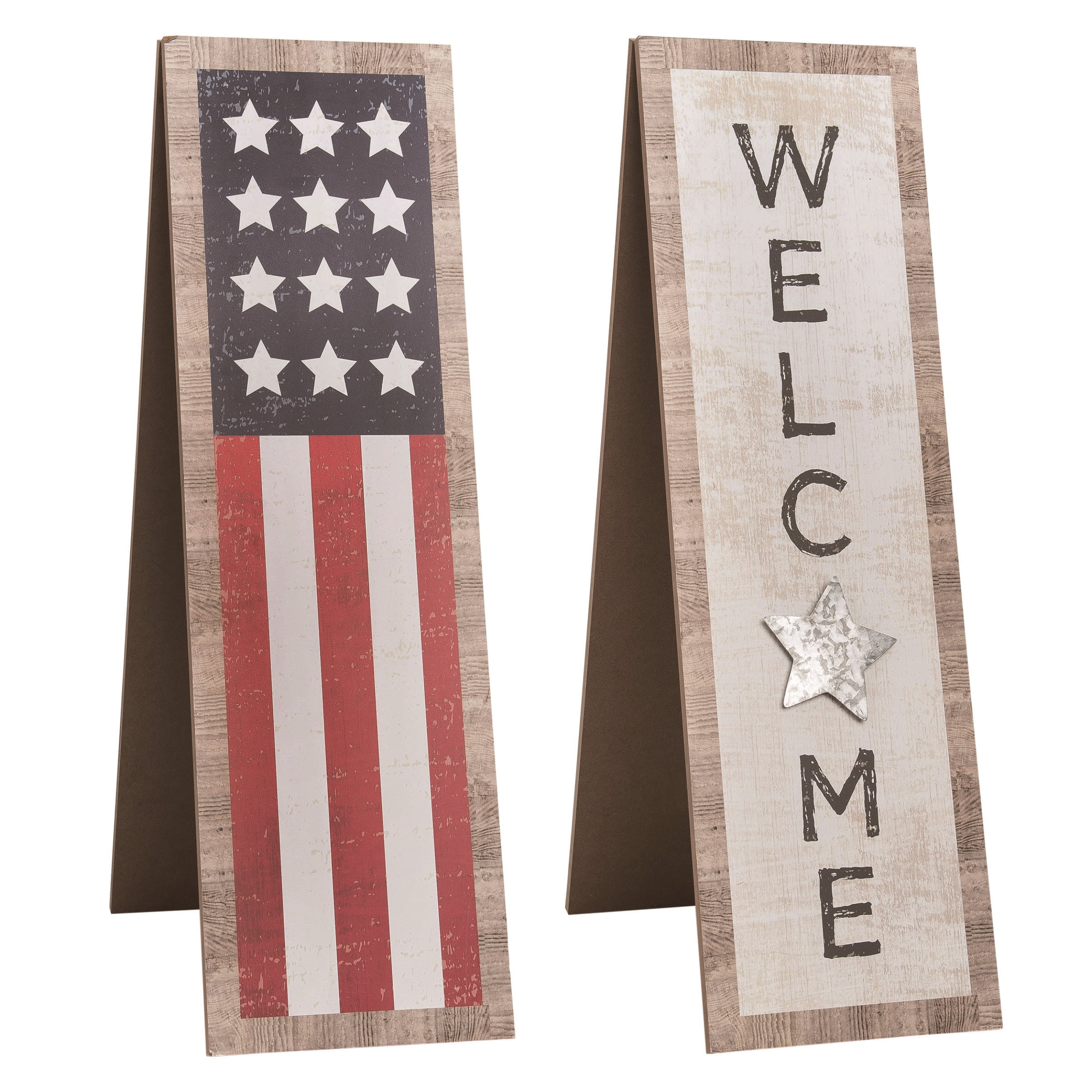 Transpac Wood 31.5" Multicolor Spring Reversible Welcome or Flag Porch ...