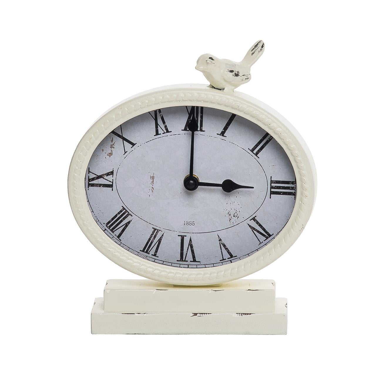 Transpac Wood 9.75 in. Off-White Everyday Bird Clock - Walmart.com