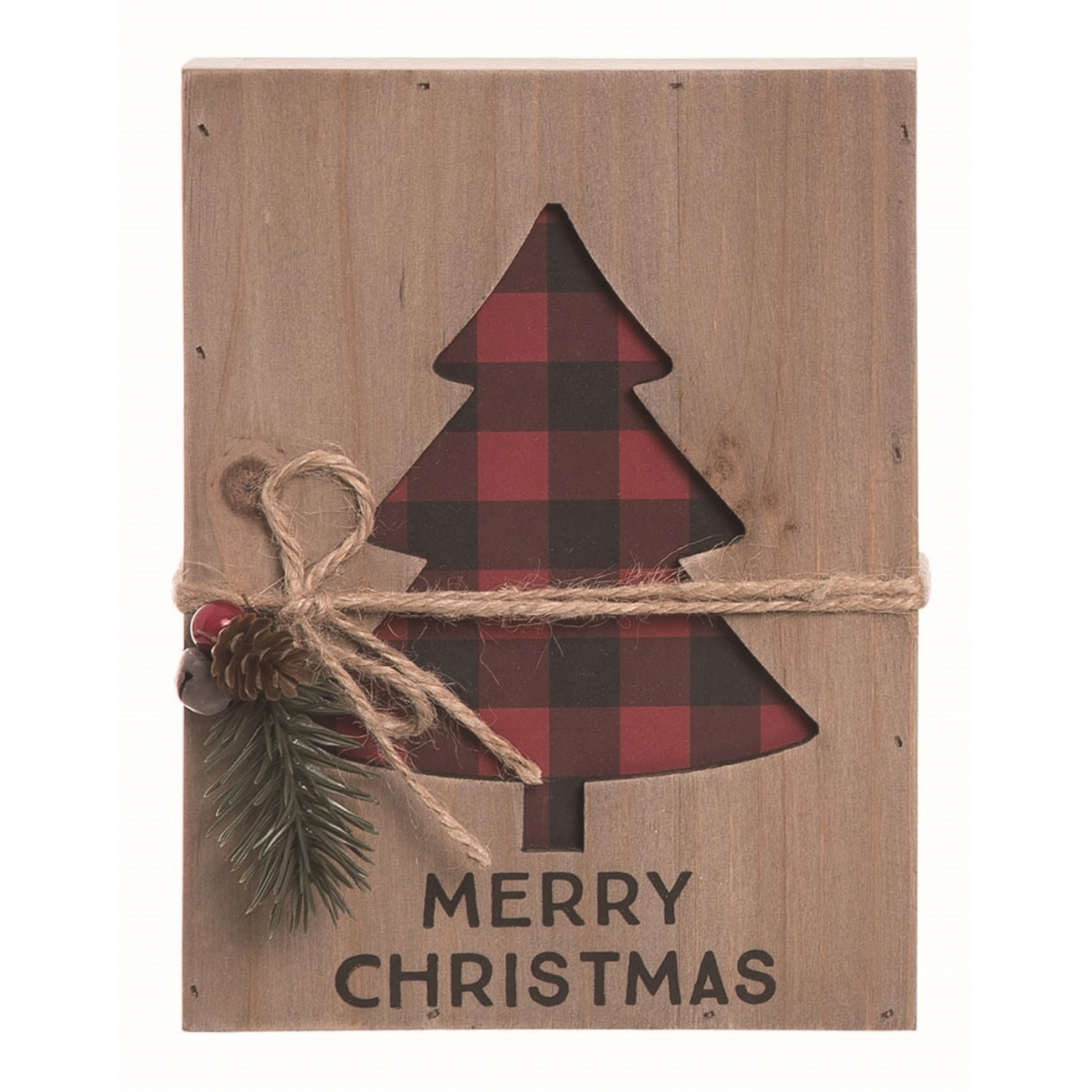 Transpac Wood Brown Christmas Layered Tree Sign - Walmart.com