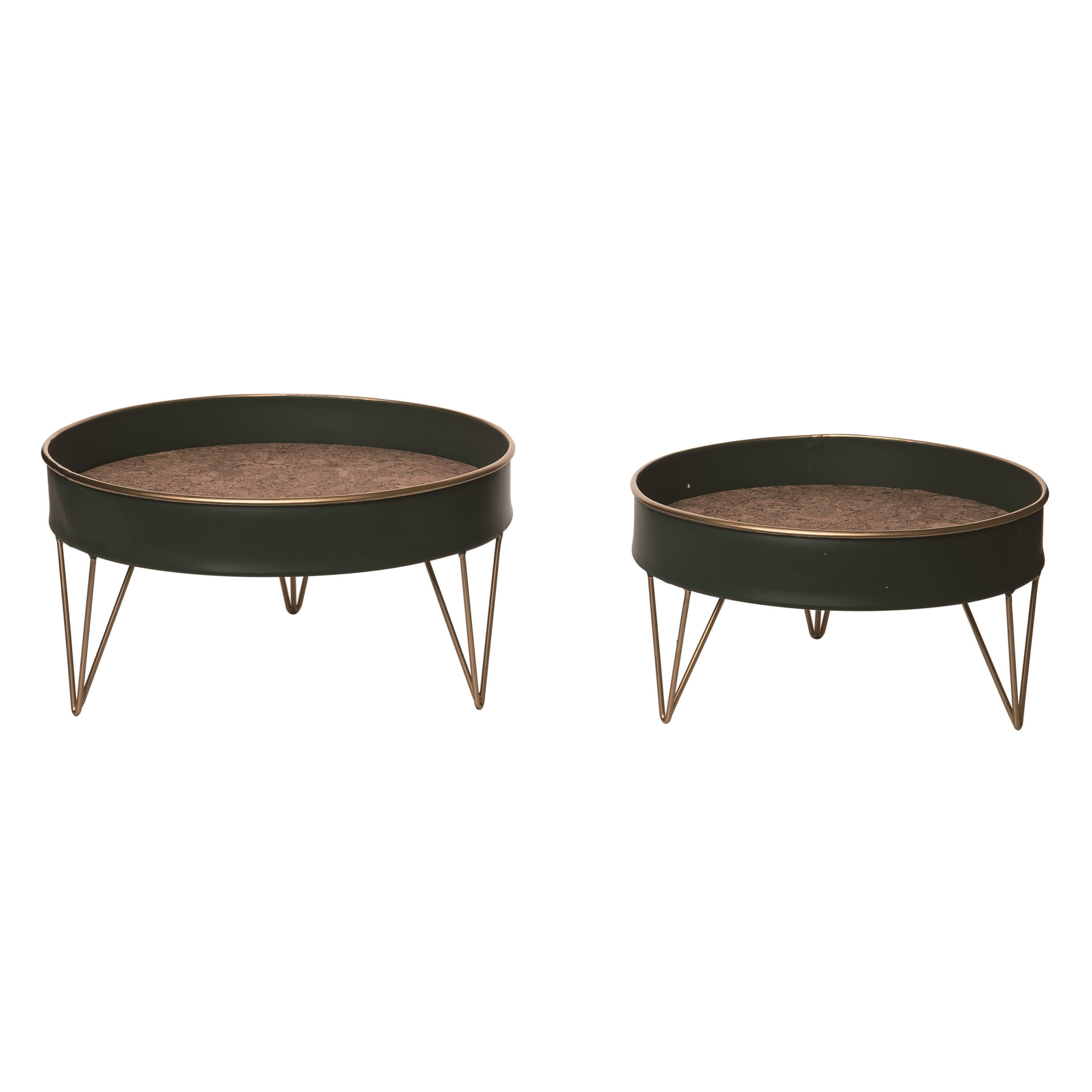 Transpac Wood Dark Green Everyday Tray Set of 2 - Walmart.com