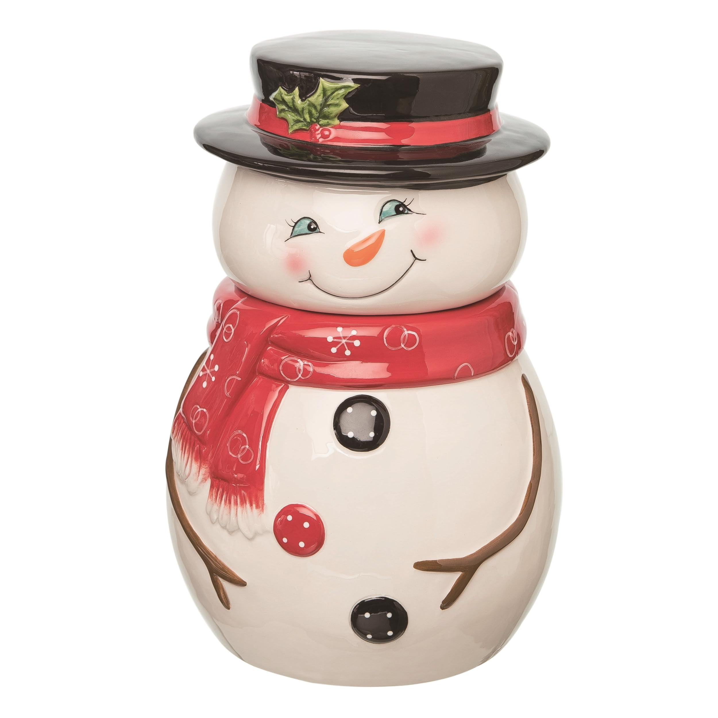 Transpac Y9797 Sweet Snowman Cookie Jar, 10.50-inch Height, Dolomite ...