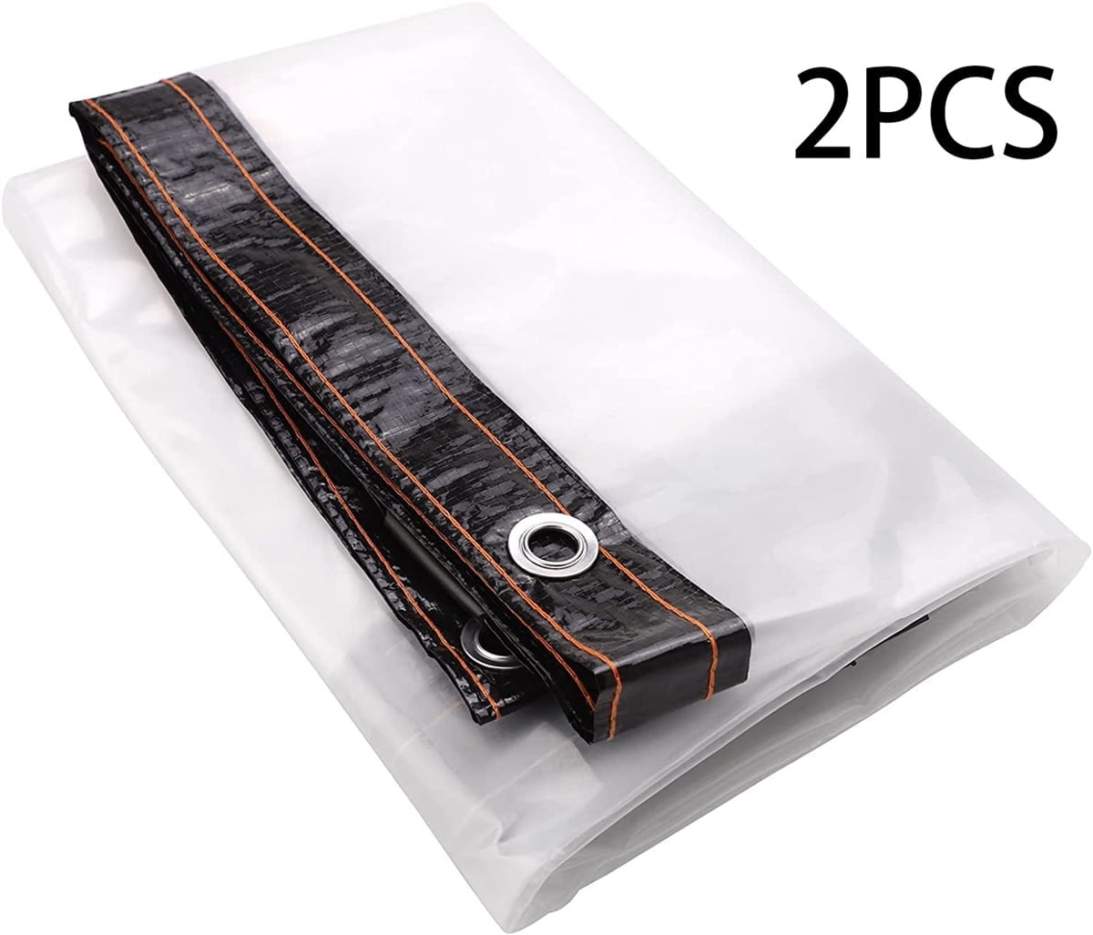 Transparent 2 Pcs Tarp Waterproof 3x3Ft,Casewin Clear Tarpaulin Cover ...