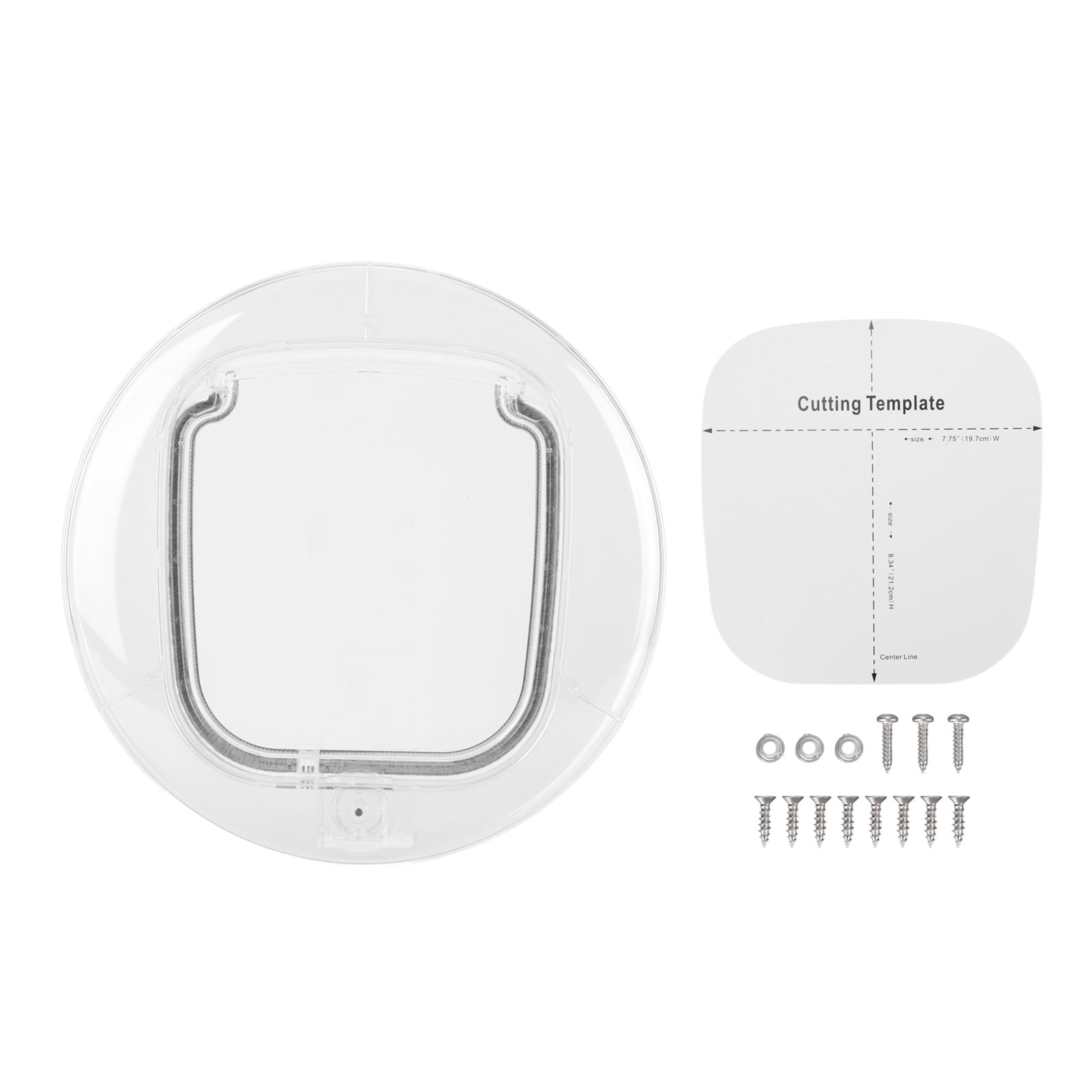 Transparent 4-Way Lock Pet Door for Cats and Small Dogs, Silent Brush ...