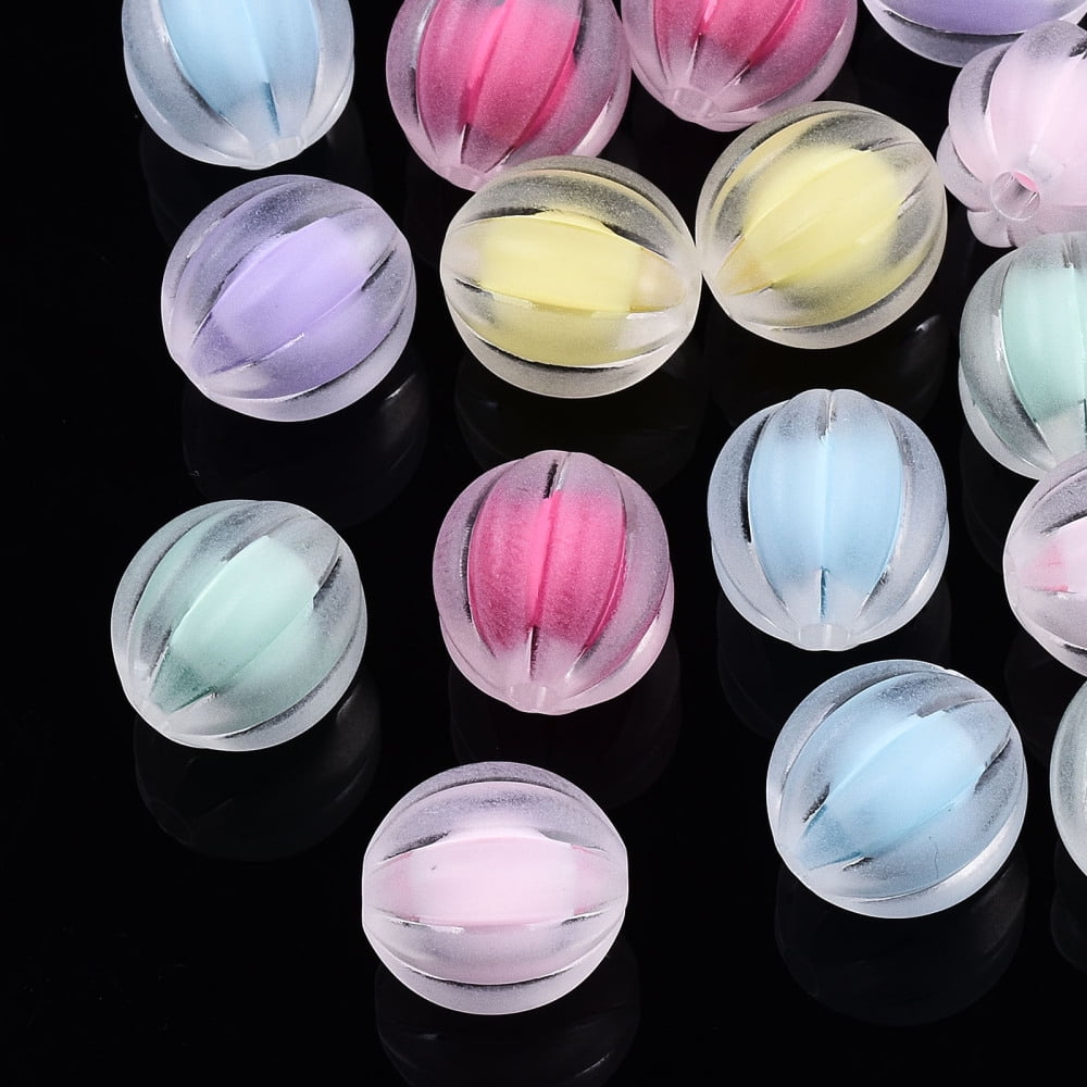 Transparent Acrylic Beads Frosted Bead in Bead Corrugated Round Mixed ...