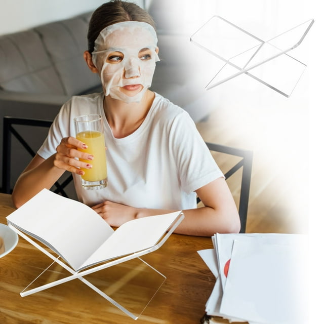 Transparent Acrylic Bookshelf File Display Stand X-shape Reading Stand ...