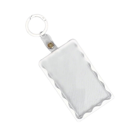 Transparent Acrylic Card Holder Keychain Sleeve Case for Photos and ID ...