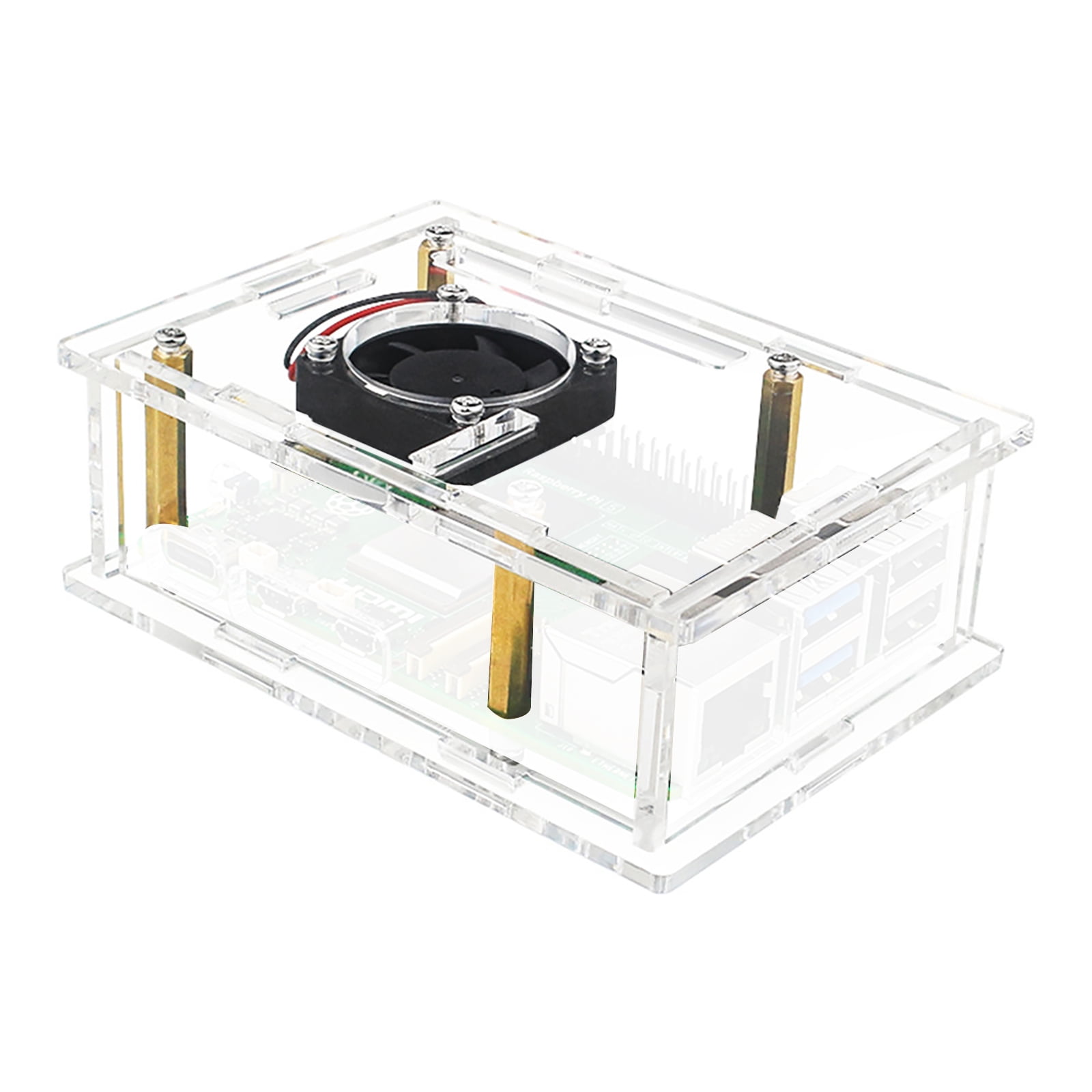 Transparent Acrylic Case with Fan for Raspberry Pi 5 Maximum Airflow ...