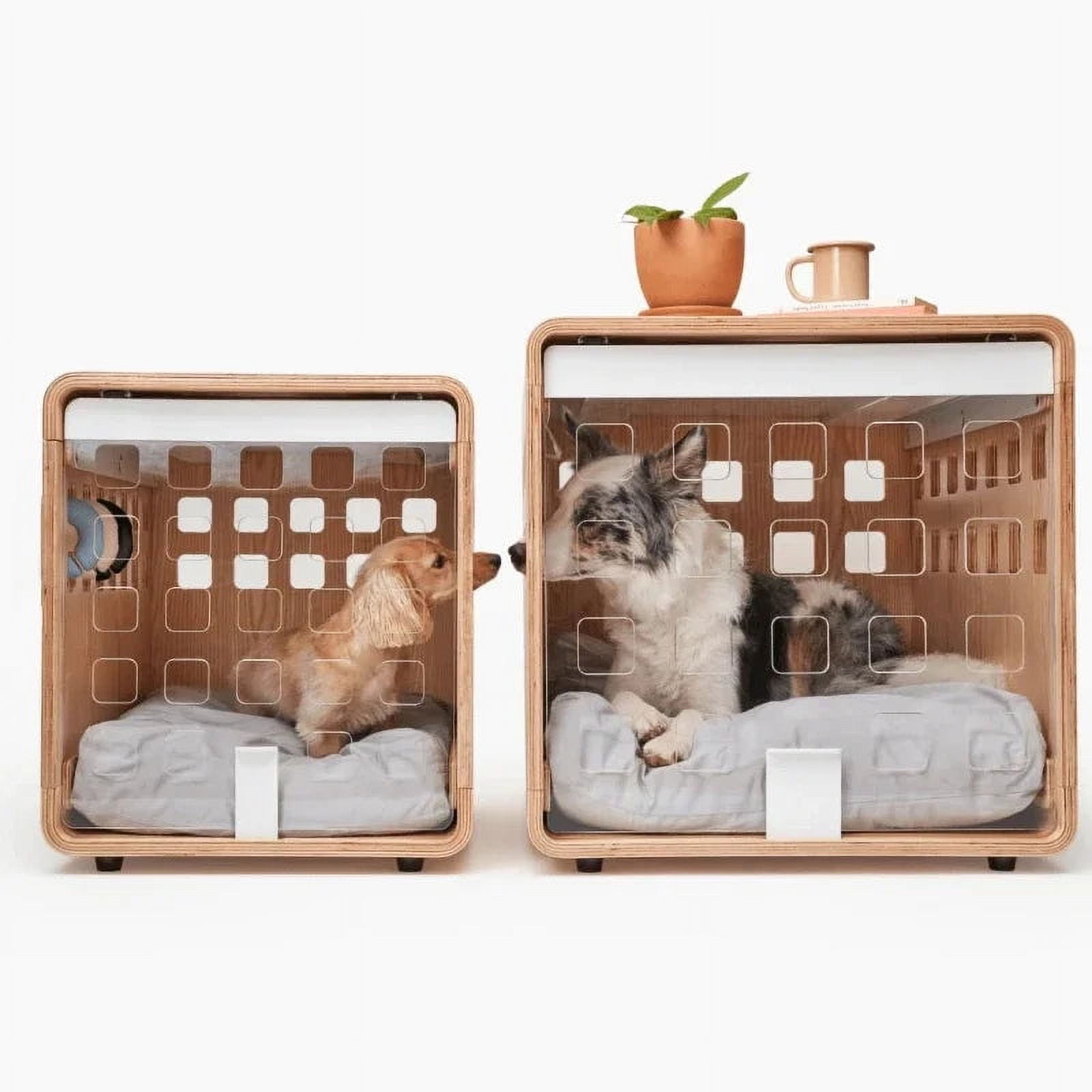 Transparent Acrylic Collapsible Wooden Frame Furniture Dog Kennel Dog ...