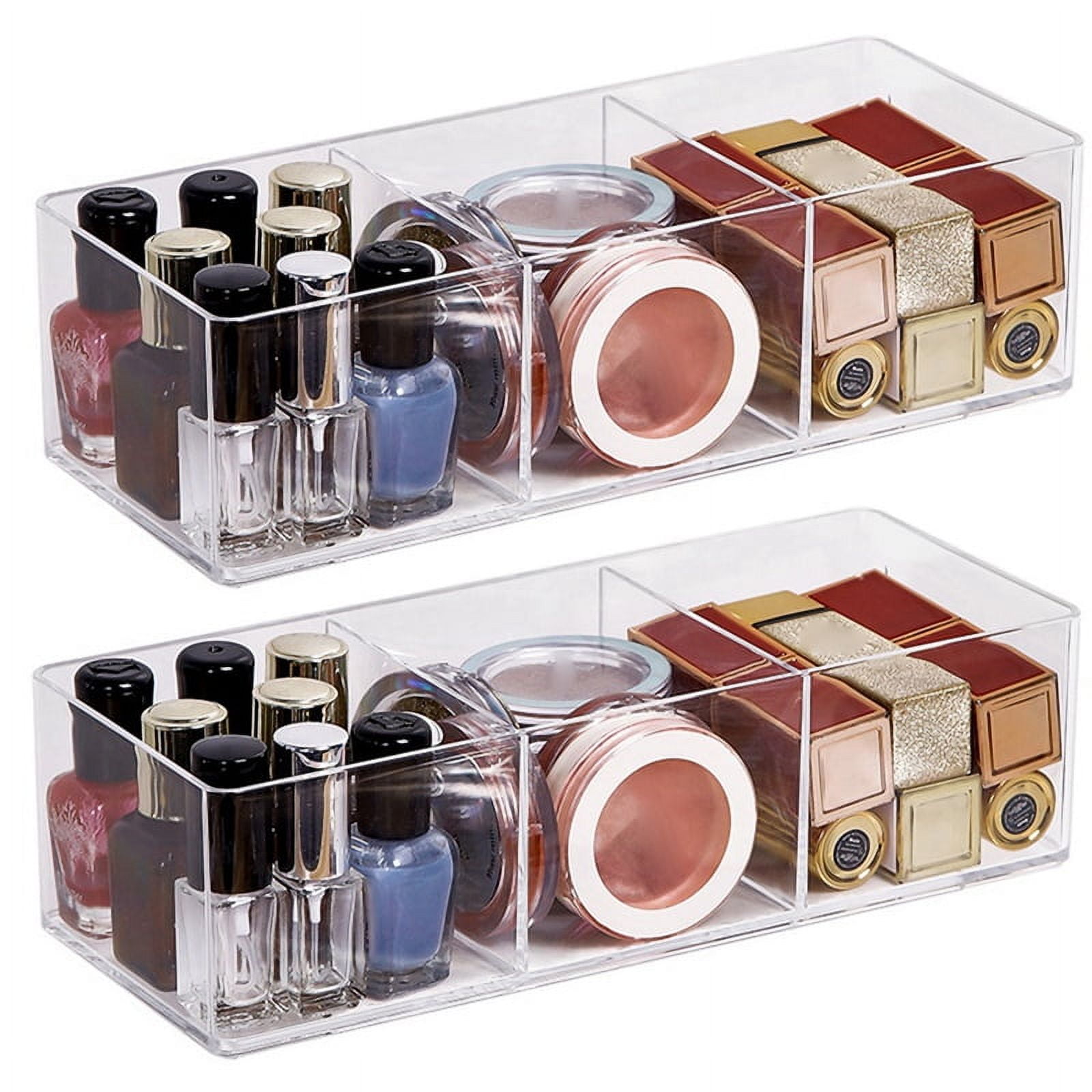 Transparent Acrylic Cosmetic Layered Storage Box Dressing Table ...