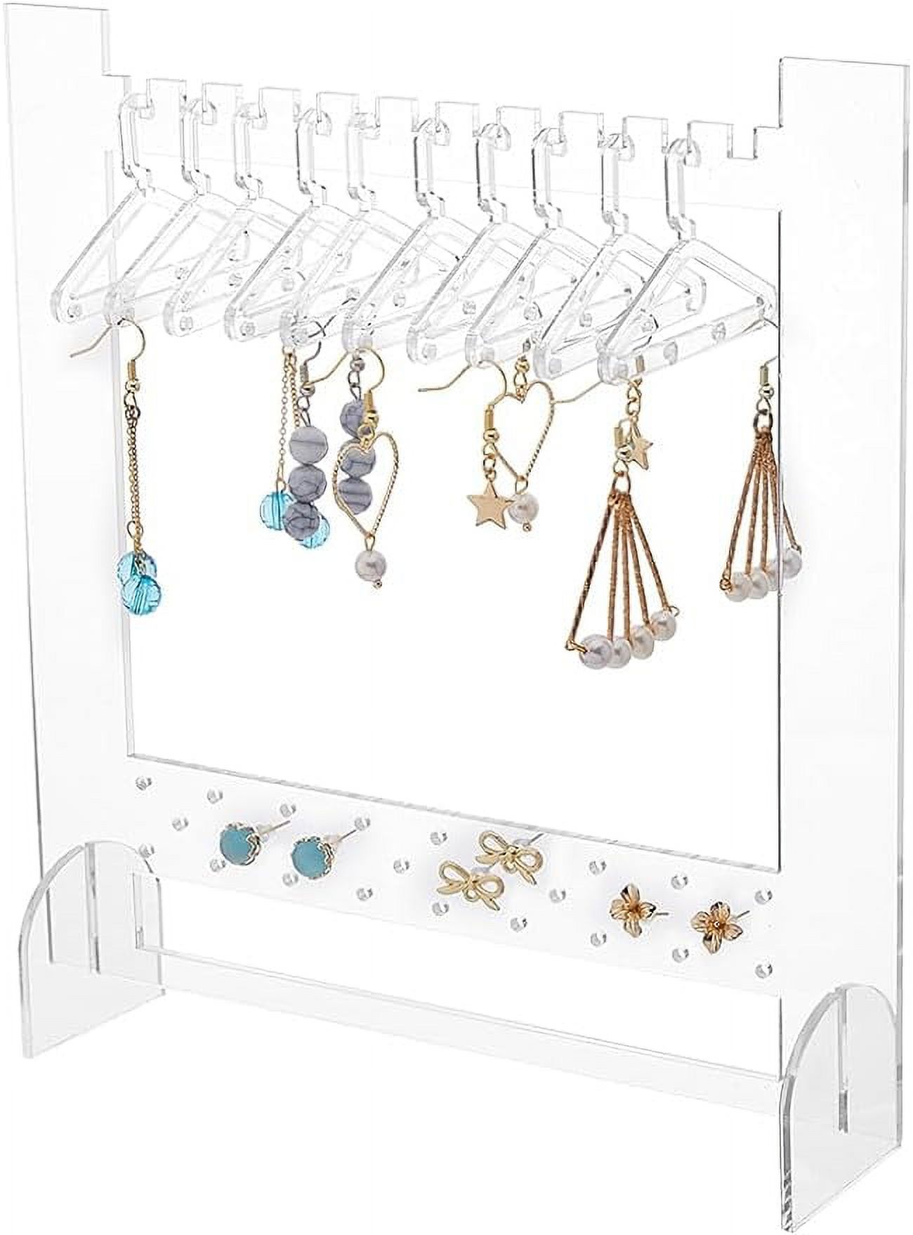 Transparent Acrylic Earring Display Stand with 10pcs Coat Hangers Stud ...