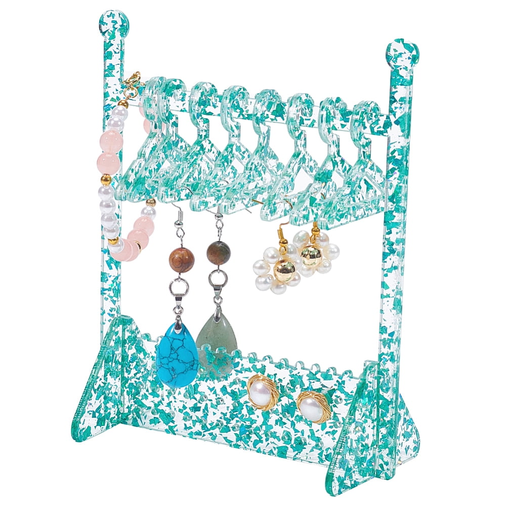 Transparent Acrylic Earring Display Stands with Sequins Coat Hanger ...