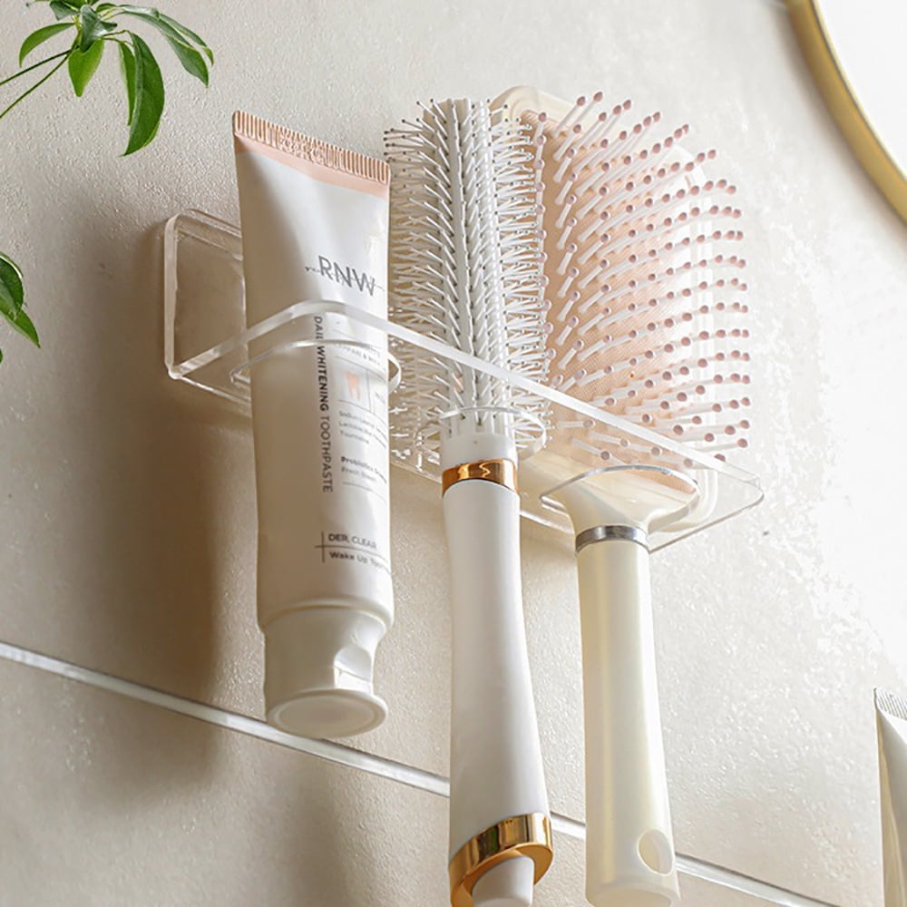 Transparent Acrylic Floating Shelf Wall-Mounted Bathroom Comb Holder ...
