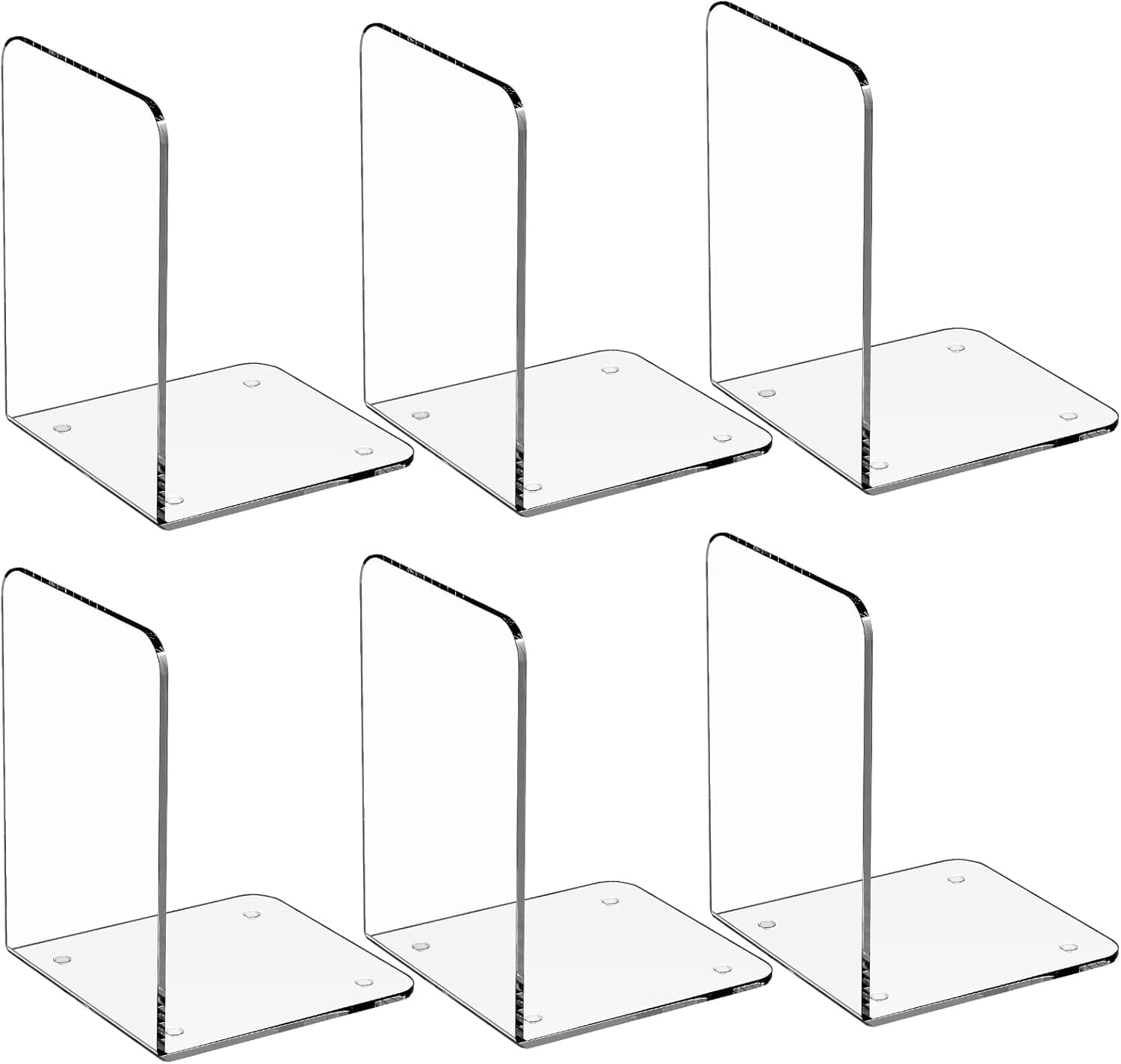 Transparent Acrylic L-shaped Book Stand 4-piece Set Heavy duty Anti ...