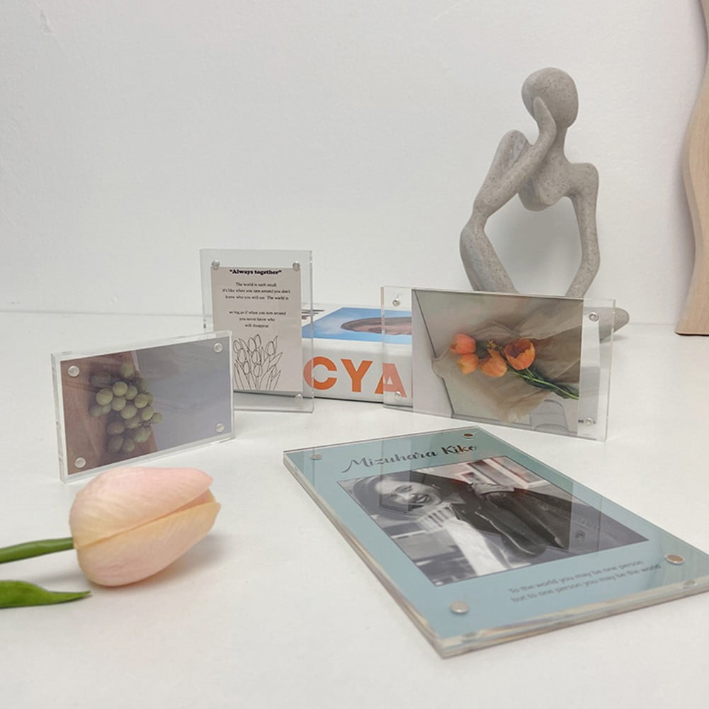 Transparent Acrylic Photo Frame Magnetic Poster Display Stand Photo ...