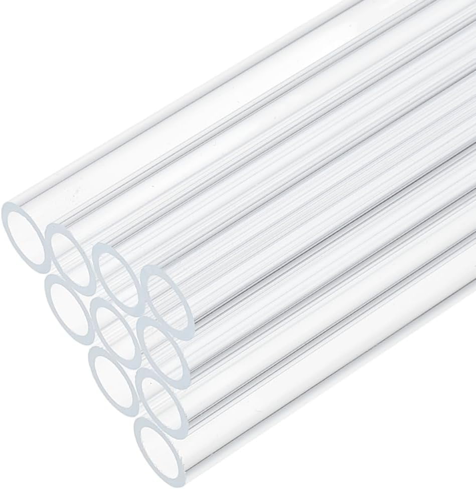 Transparent Acrylic Pipe Rigid Round Tube Clear 150x18mm Inner Diameter ...