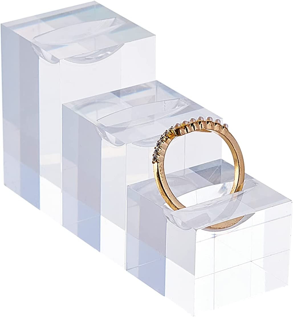 Transparent Acrylic Ring Displays Square Clear 25x25x40mm - Walmart.com