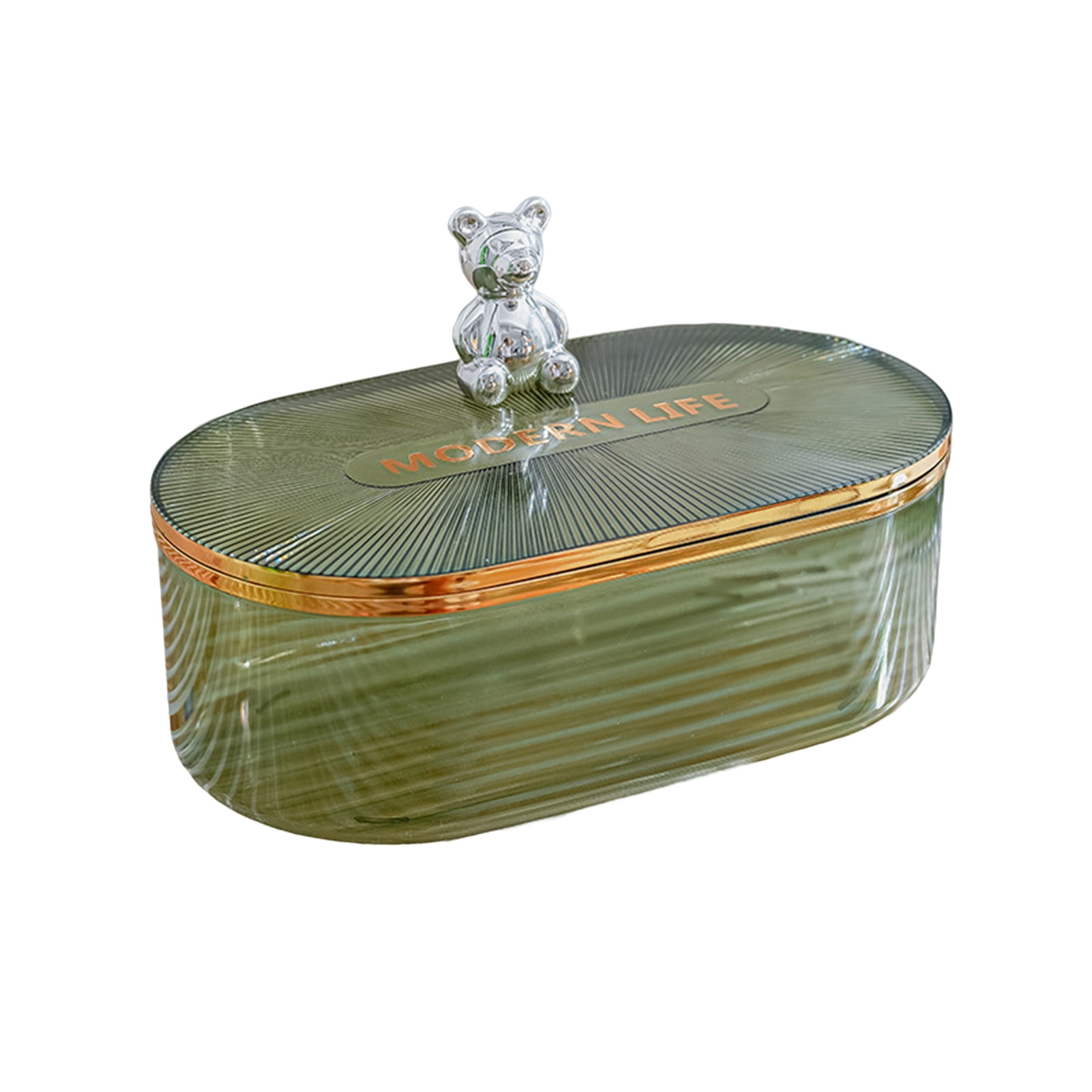 Transparent Acrylic Storage Box with Lid - Cute Bear Face Shield ...
