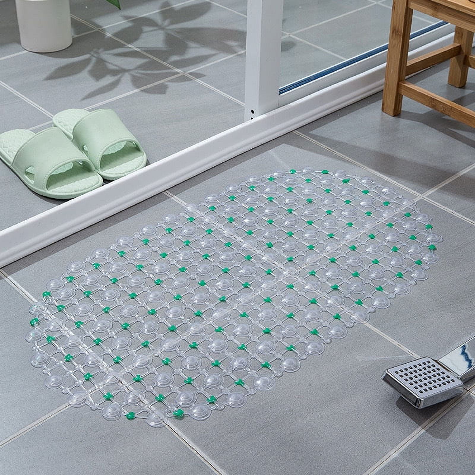 Transparent Anti-Slip Practical PVC Bathroom Floor Mat with Suction Cup ...