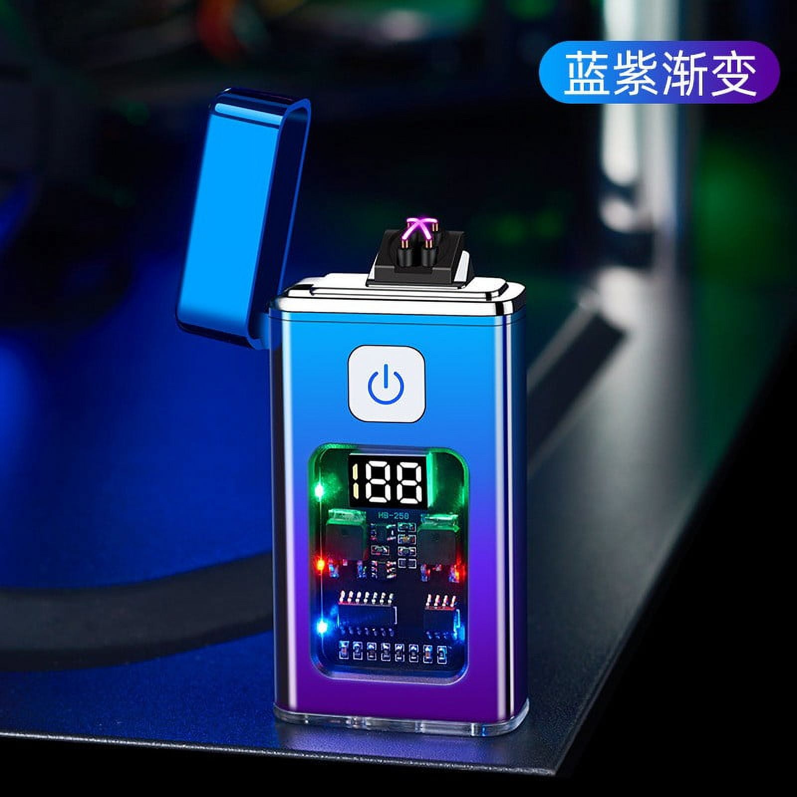Transparent Arc Lighter, USB Type-C Rechargeable, Windproof, Digital ...