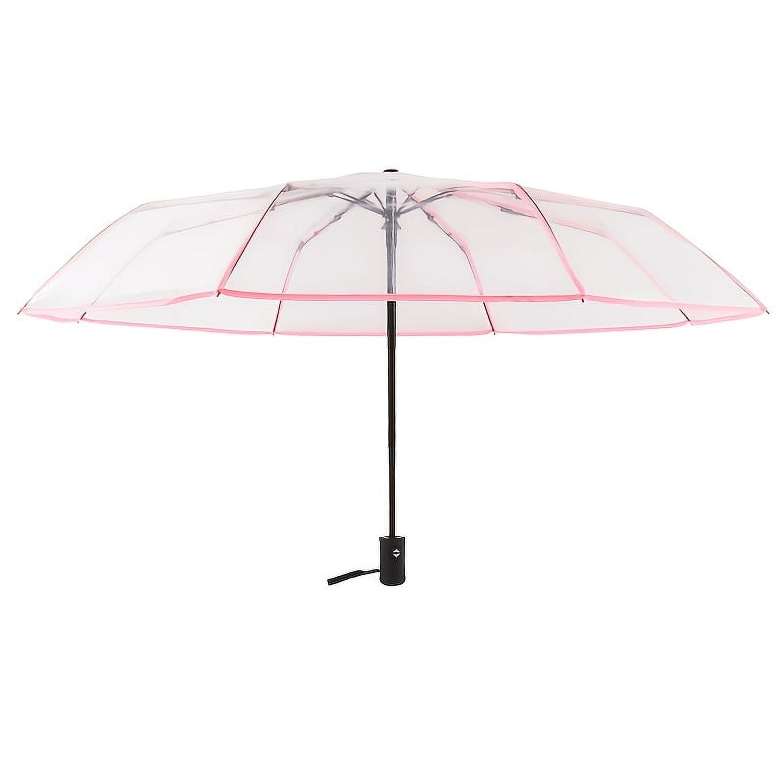 Transparent Automatic Rain Umbrella Windproof Automatic Folding Parasol ...
