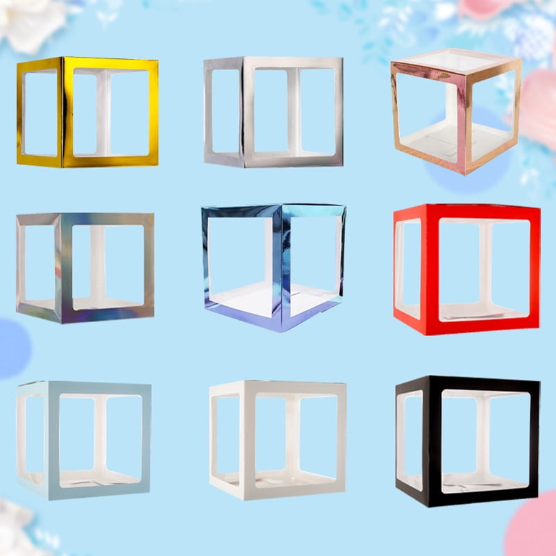 Transparent Balloon Box Birthday Wedding Ornament Red Black White Blue ...