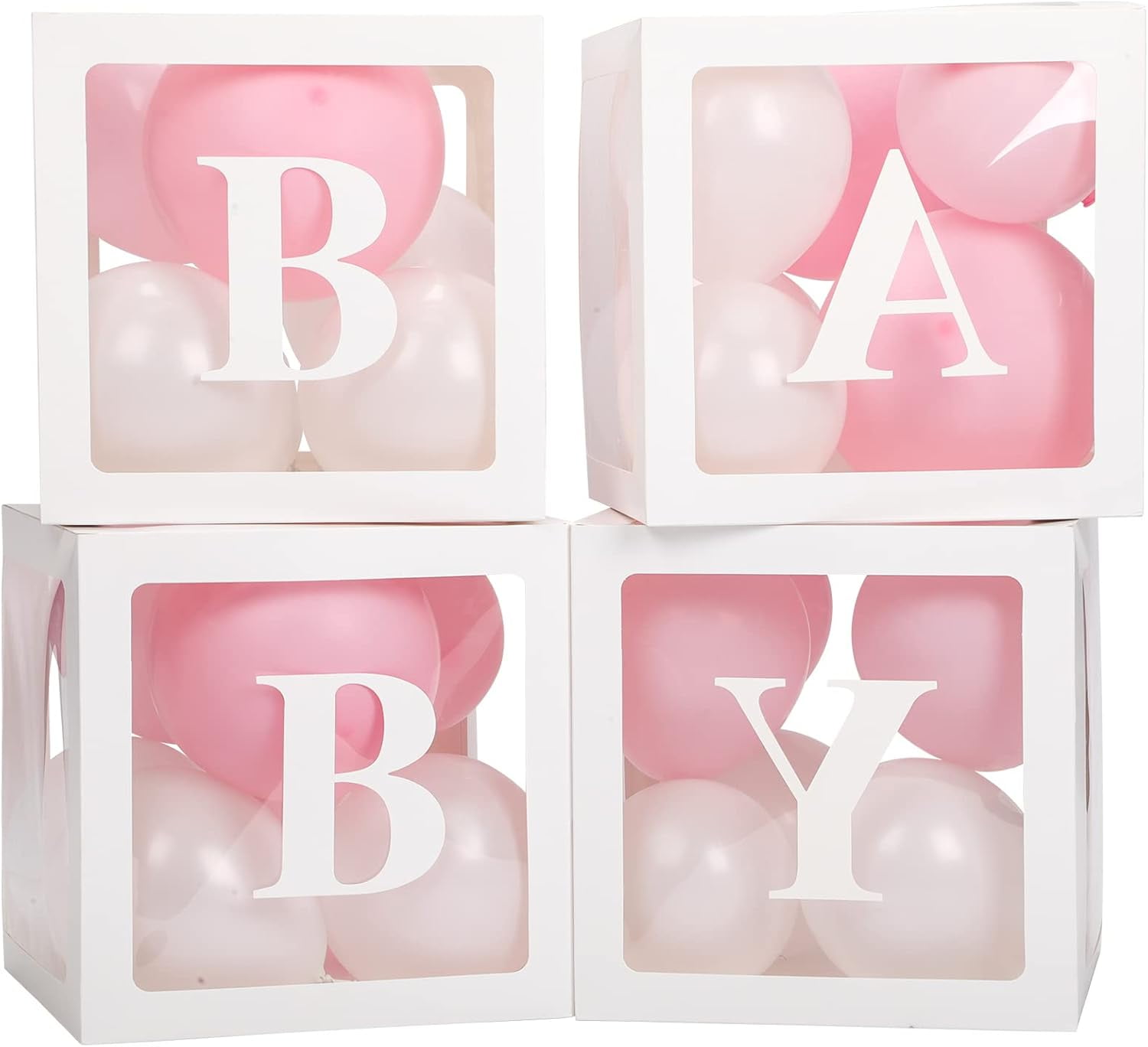 Transparent Balloon Boxes with Letters for Gender Reveal Birthday ...