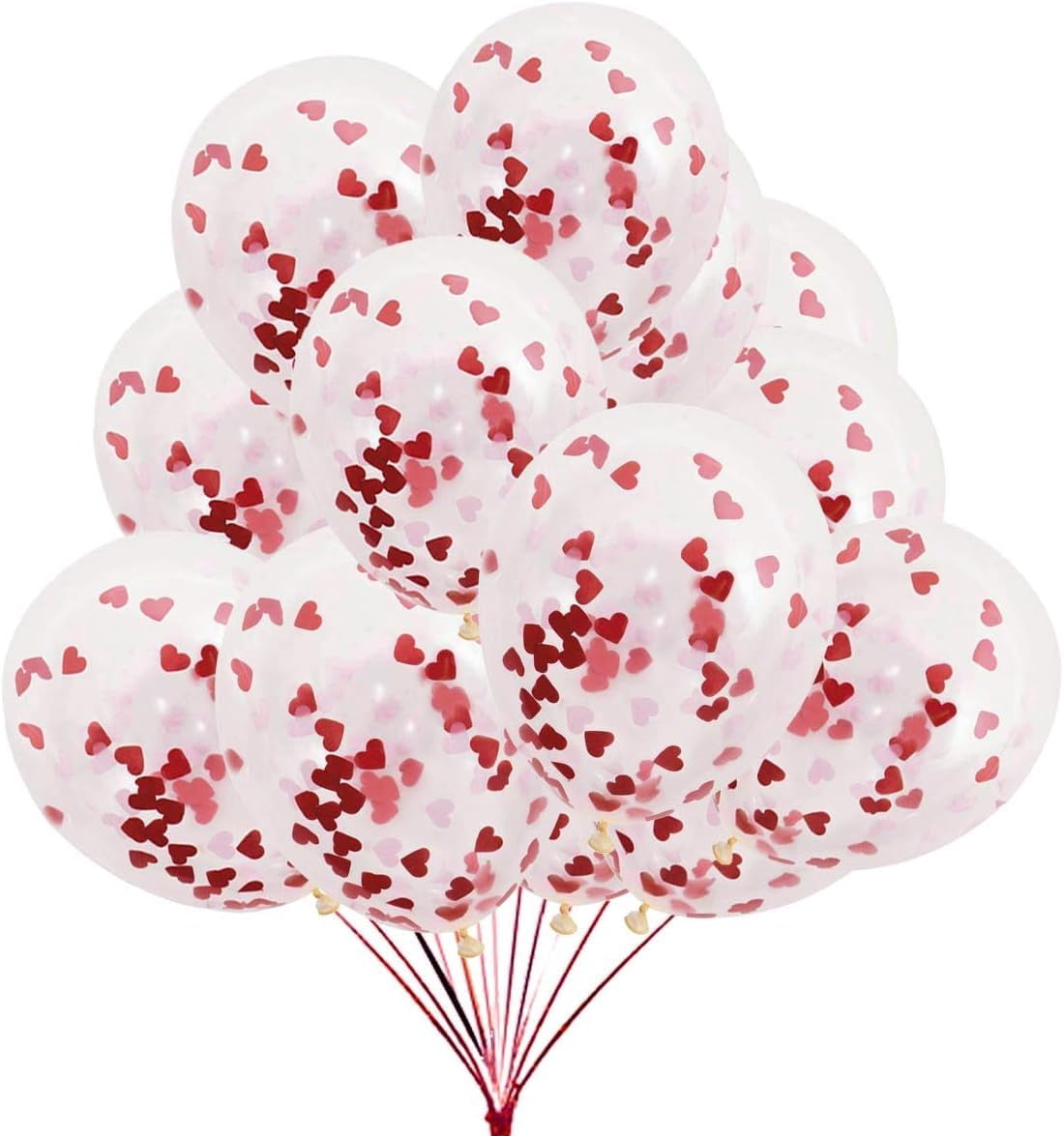 Transparent Balloons Bouquet Combo With Pre Filled Heart Confetti ...